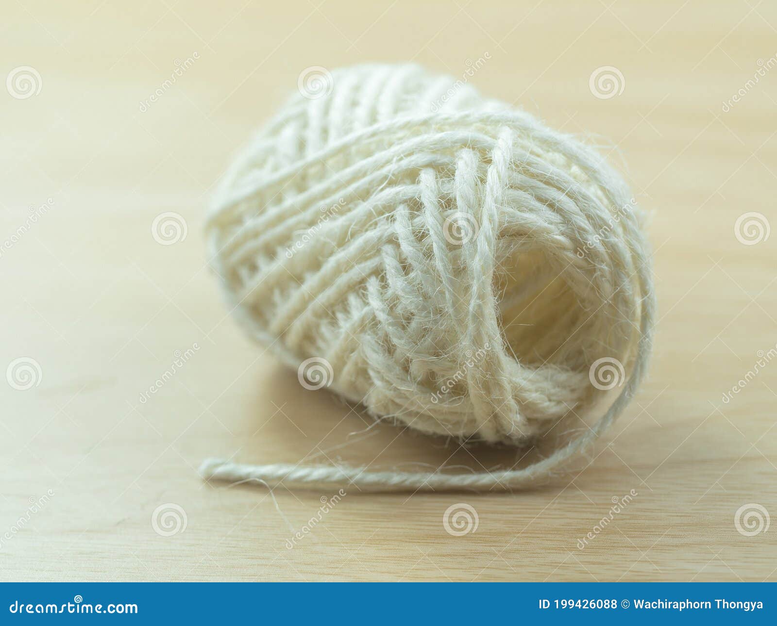 One Roll of White Hemp Rope on Table Stock Photo - Image of ship, jute ...
