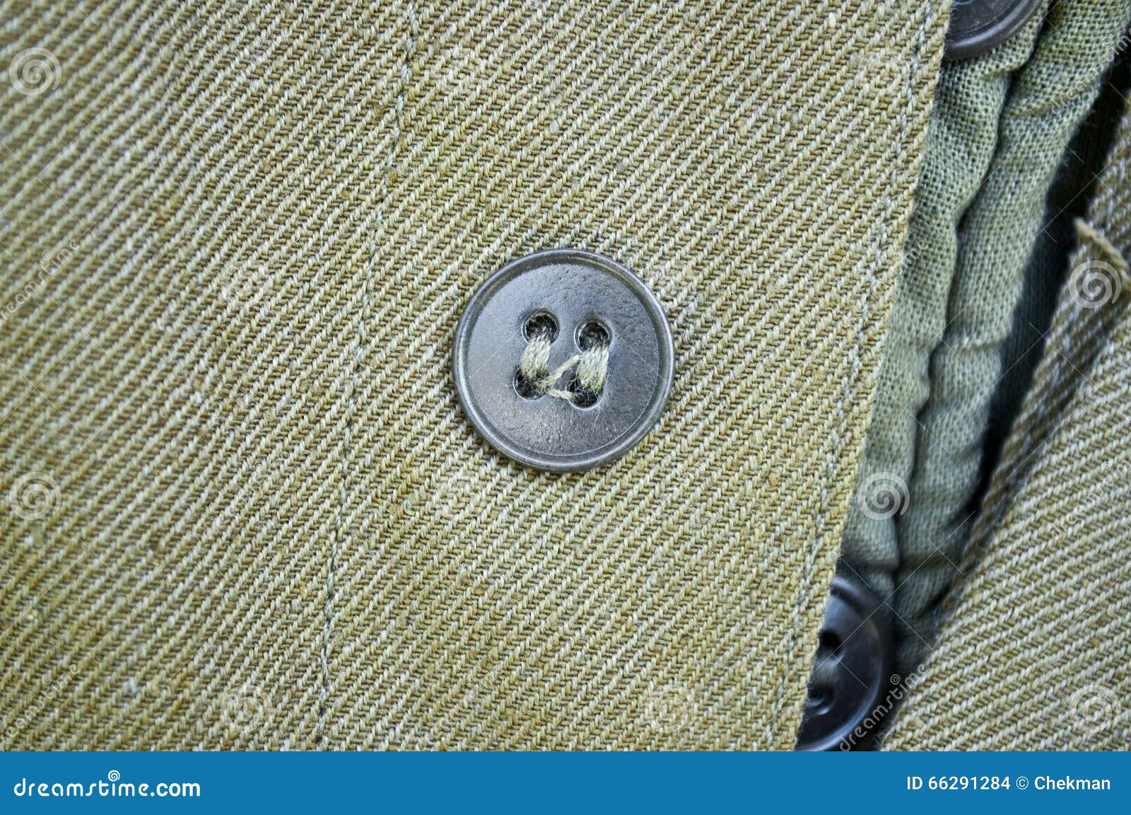 One Round Buttons on Clothing Stock Photo - Image of cloth, material ...