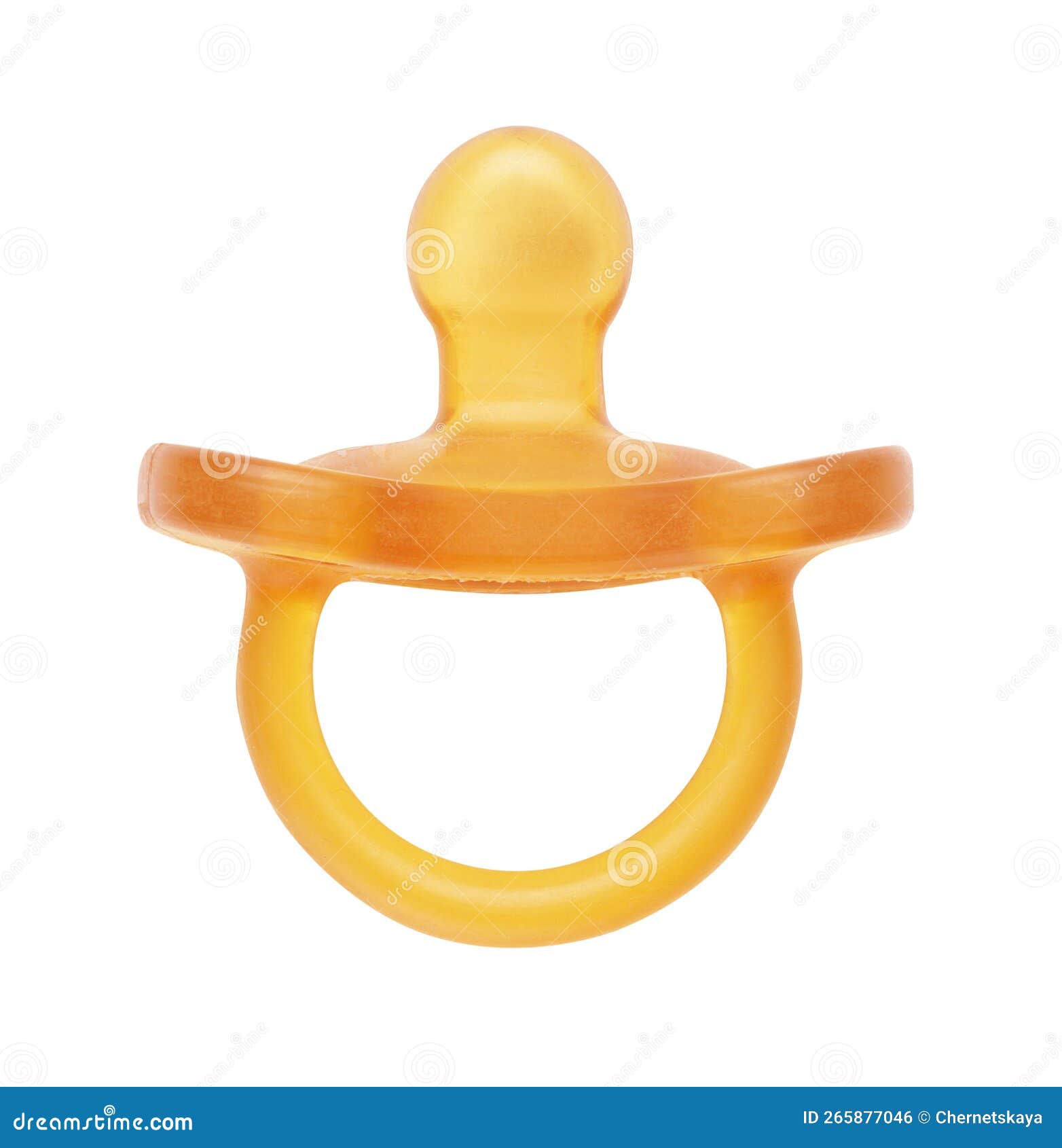 One Rubber Baby Pacifier Isolated on White, Top View Stock Photo ...