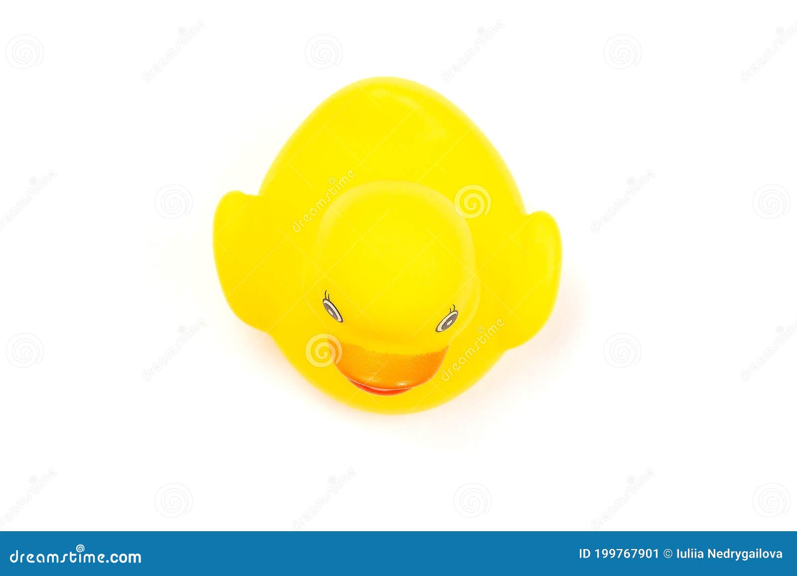 One Rubber Duck Isolated on White Background, Horizontal, Closeup, Top ...