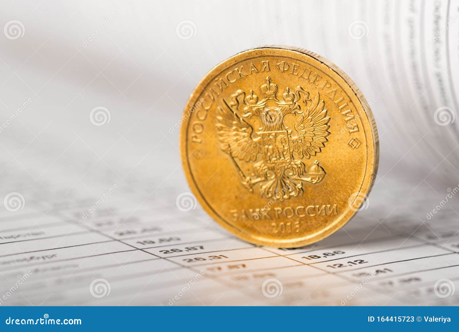 One Ruble Coin on a Summary Table Stock Image - Image of objects ...