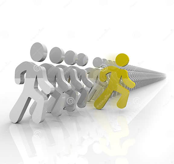 One Runner Sprints Ahead stock illustration. Illustration of racing ...