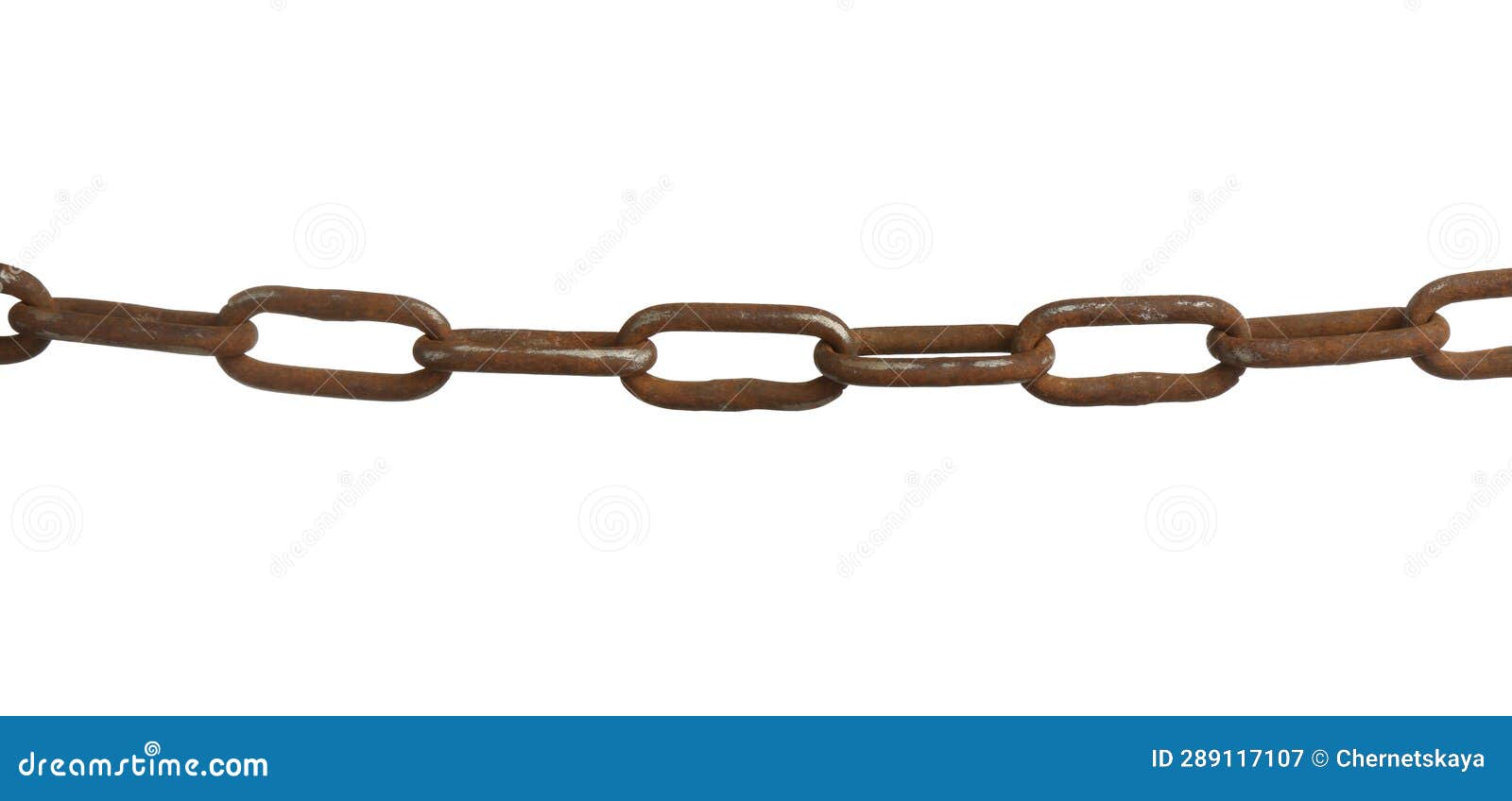 One Rusty Metal Chain Isolated on White Stock Image - Image of ...