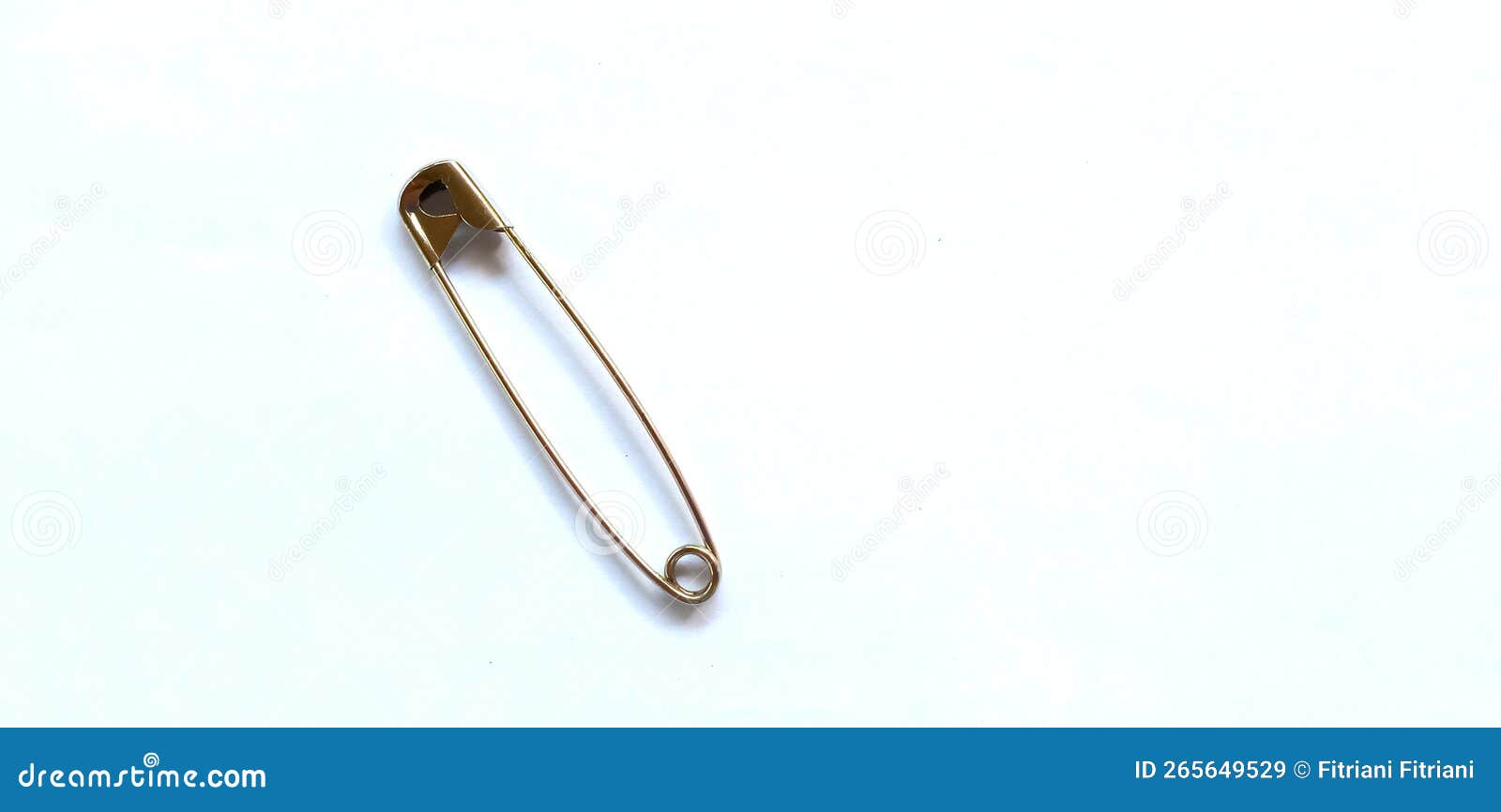 One Safety Pin Isolated on White Background Stock Image - Image of ...