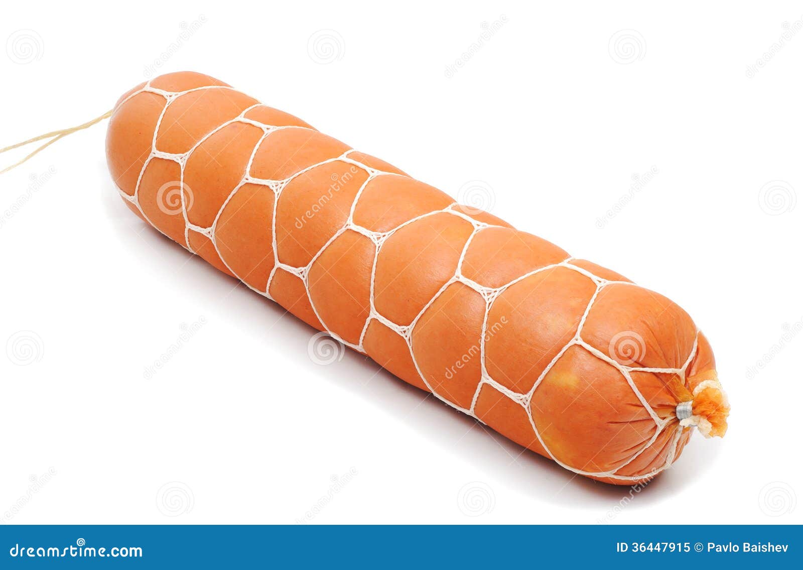 One Salami in the Grid on White Background Stock Image - Image of ...