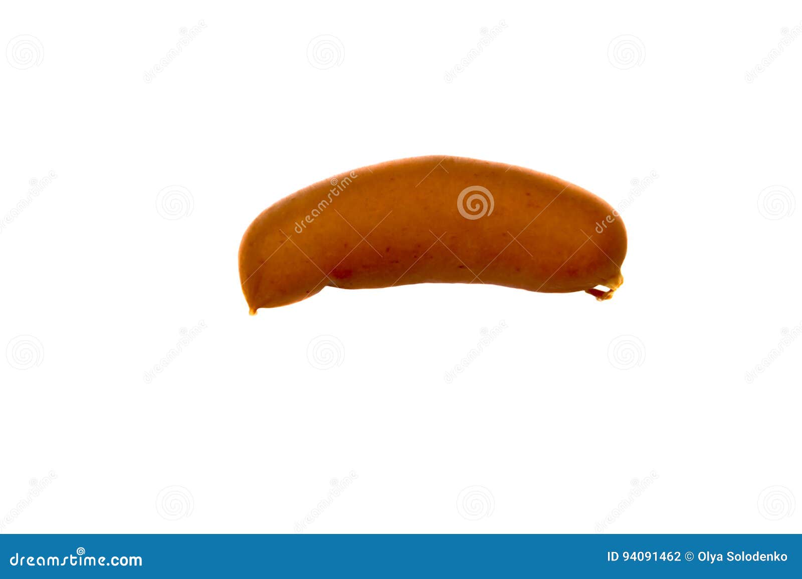 One Sausage Isolated on White Background Stock Photo - Image of fresh ...
