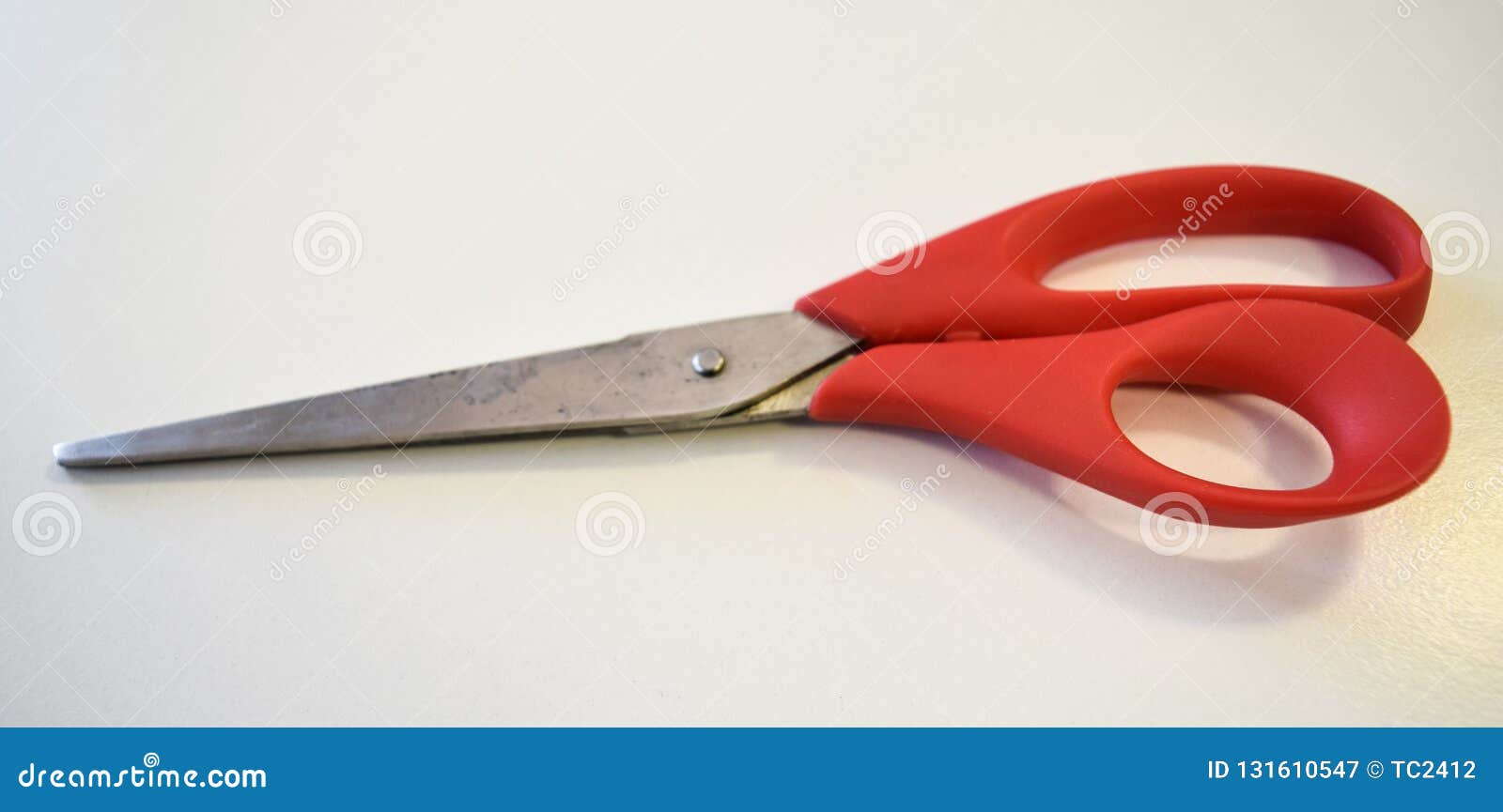 One Scissors on White Background Stock Image - Image of school ...