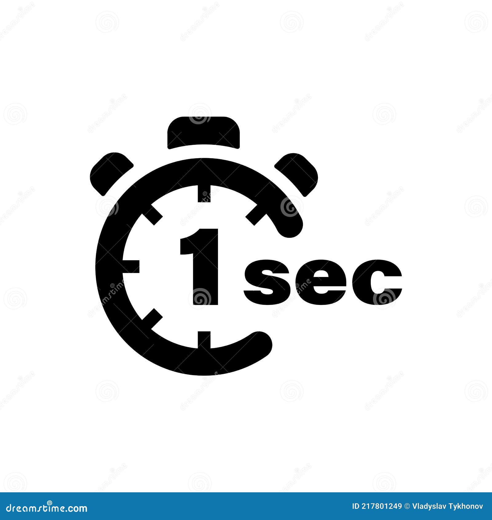 One Second Vector Icon. Time Left Symbol Isolated. Stopwatch Black Sign ...
