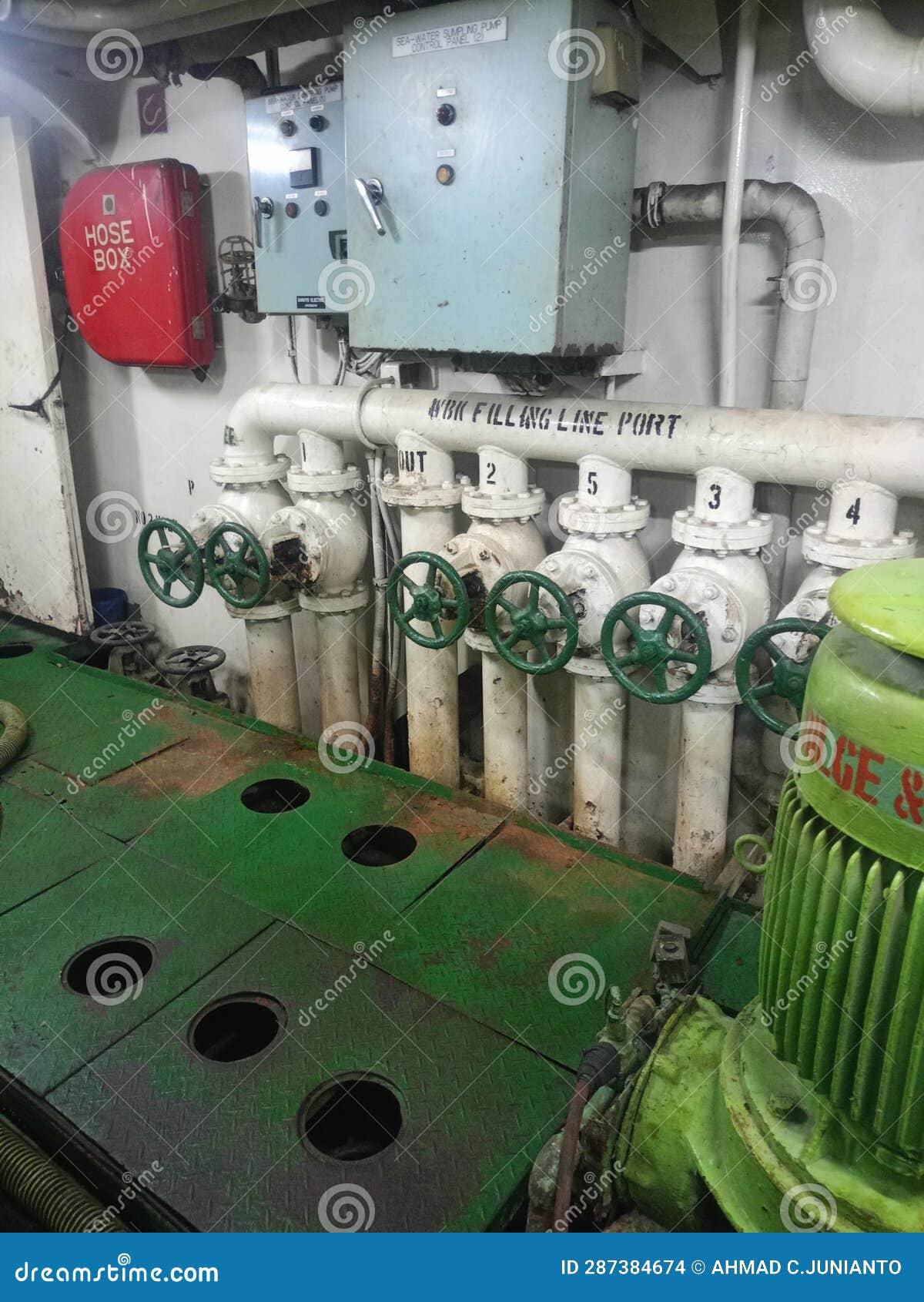 One of a Series of Pipe and Faucet Installations on a Ship Stock Photo ...