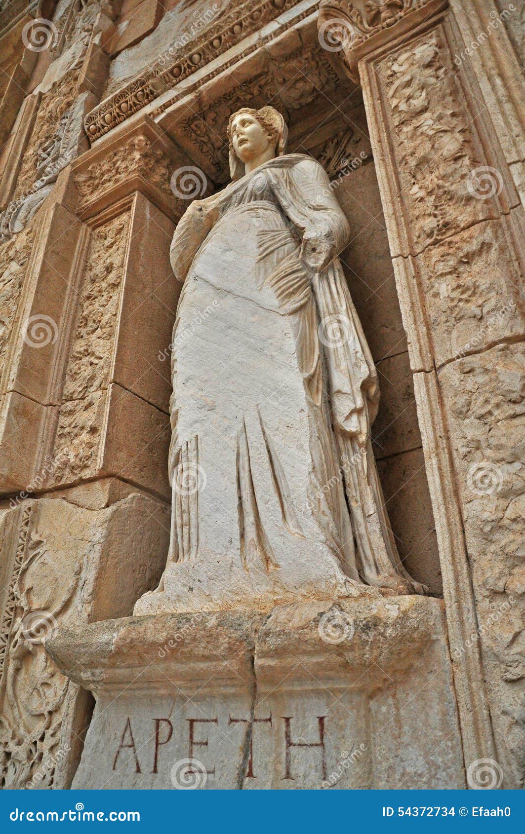 One of the Several Statues on the Front of the Celebrated Library at ...