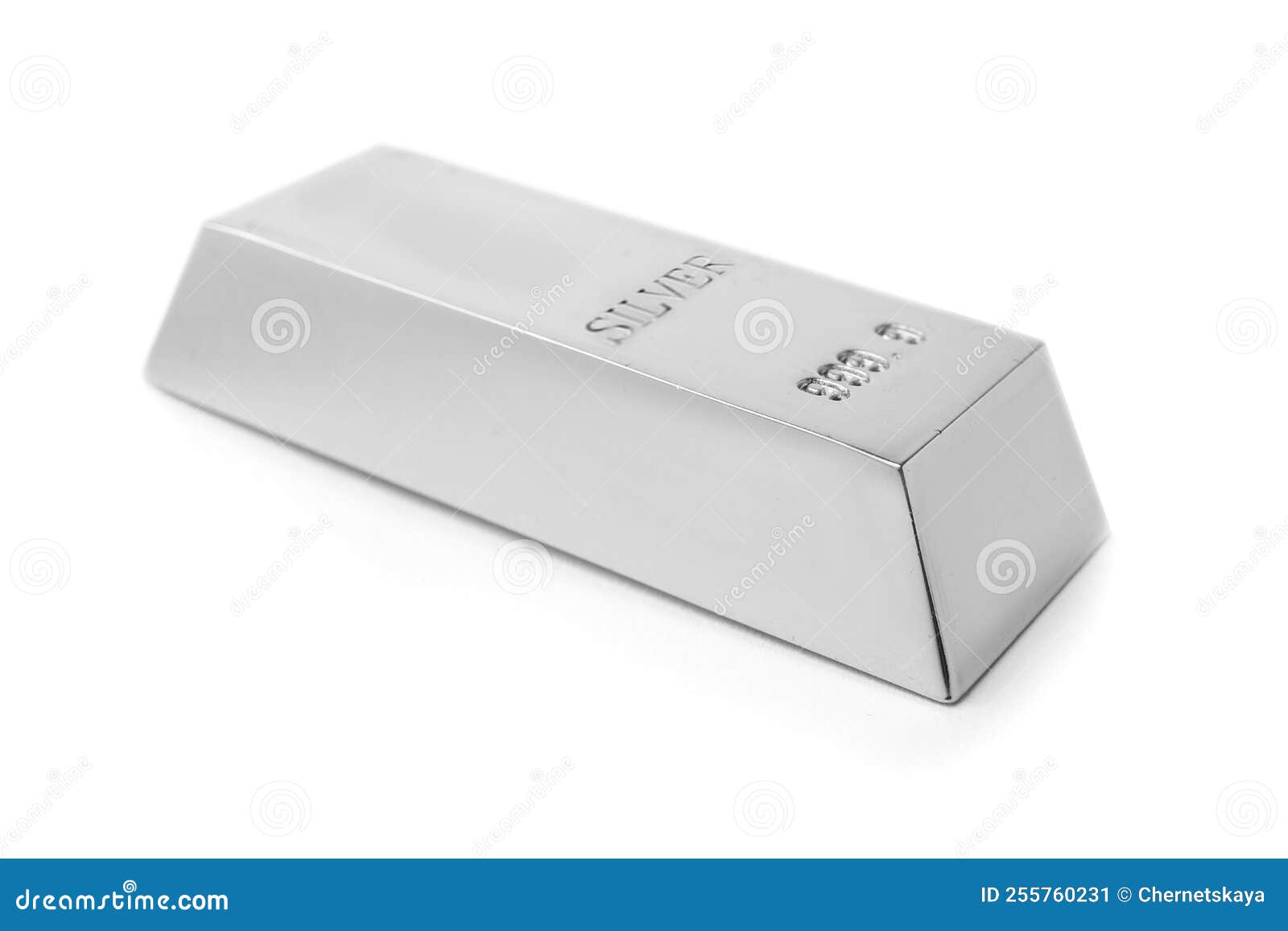 One Shining Silver Bar Isolated on White Stock Image - Image of reserve ...