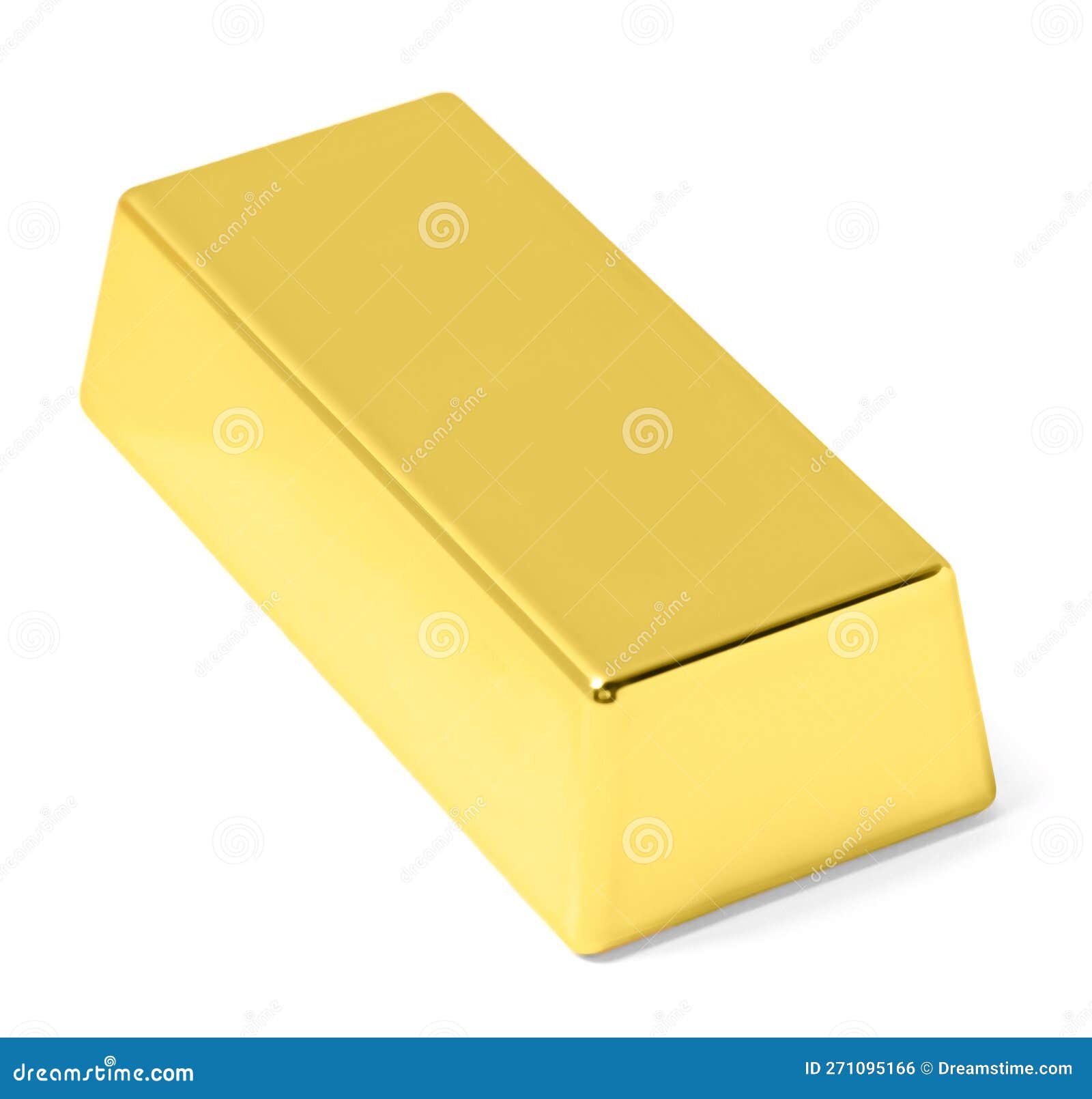 One Shiny Gold Bar Isolated on White Stock Photo - Image of commerce ...