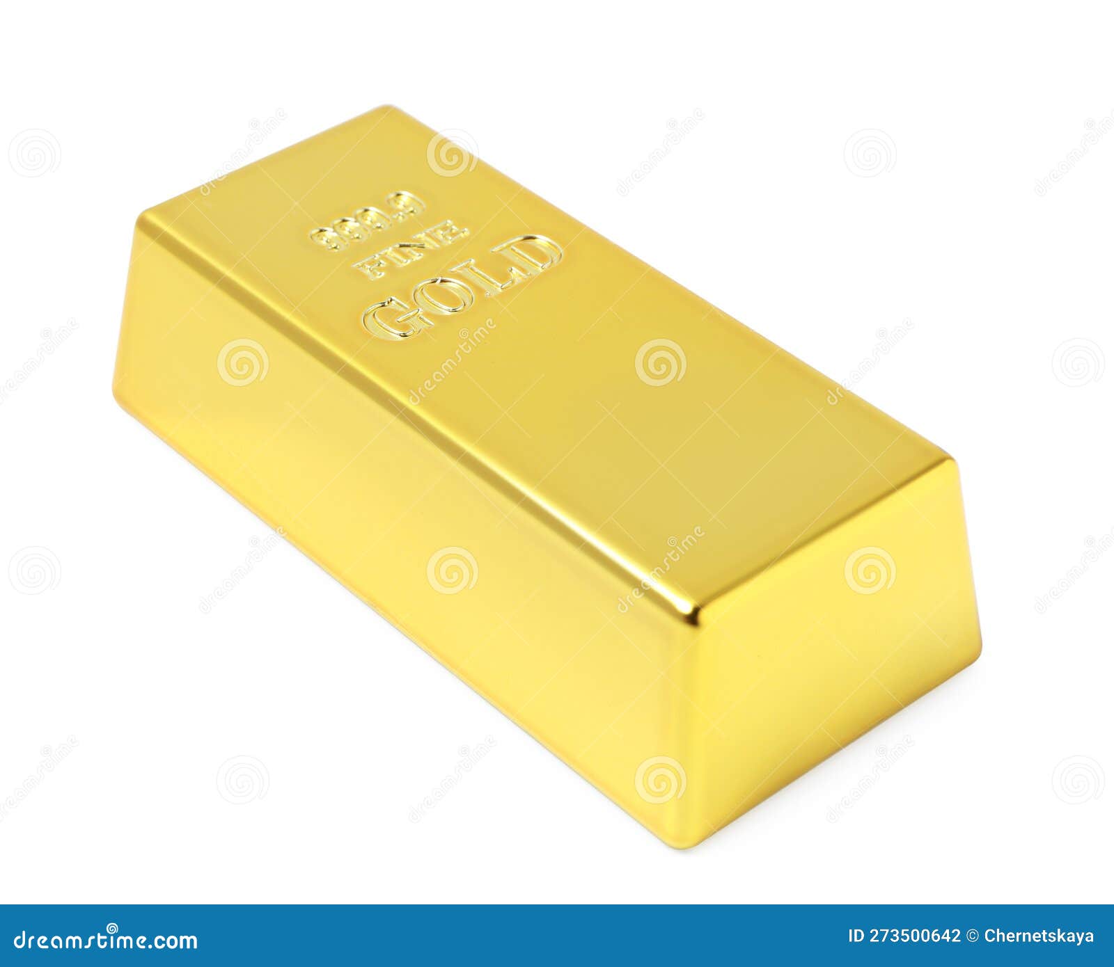 One Shiny Gold Bar Isolated on White Stock Photo - Image of golden ...
