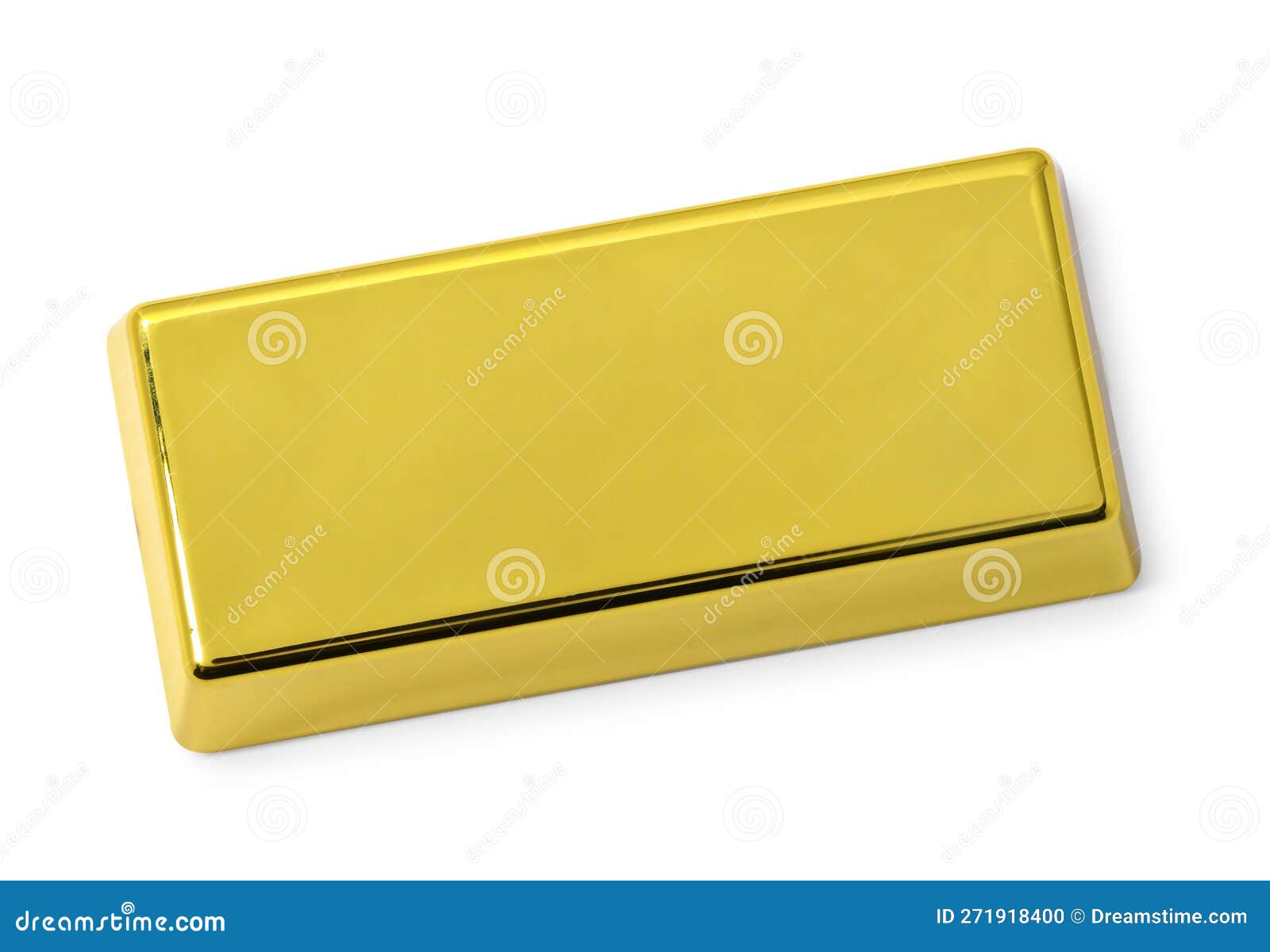 One Shiny Gold Bar Isolated on White, Top View Stock Photo - Image of ...