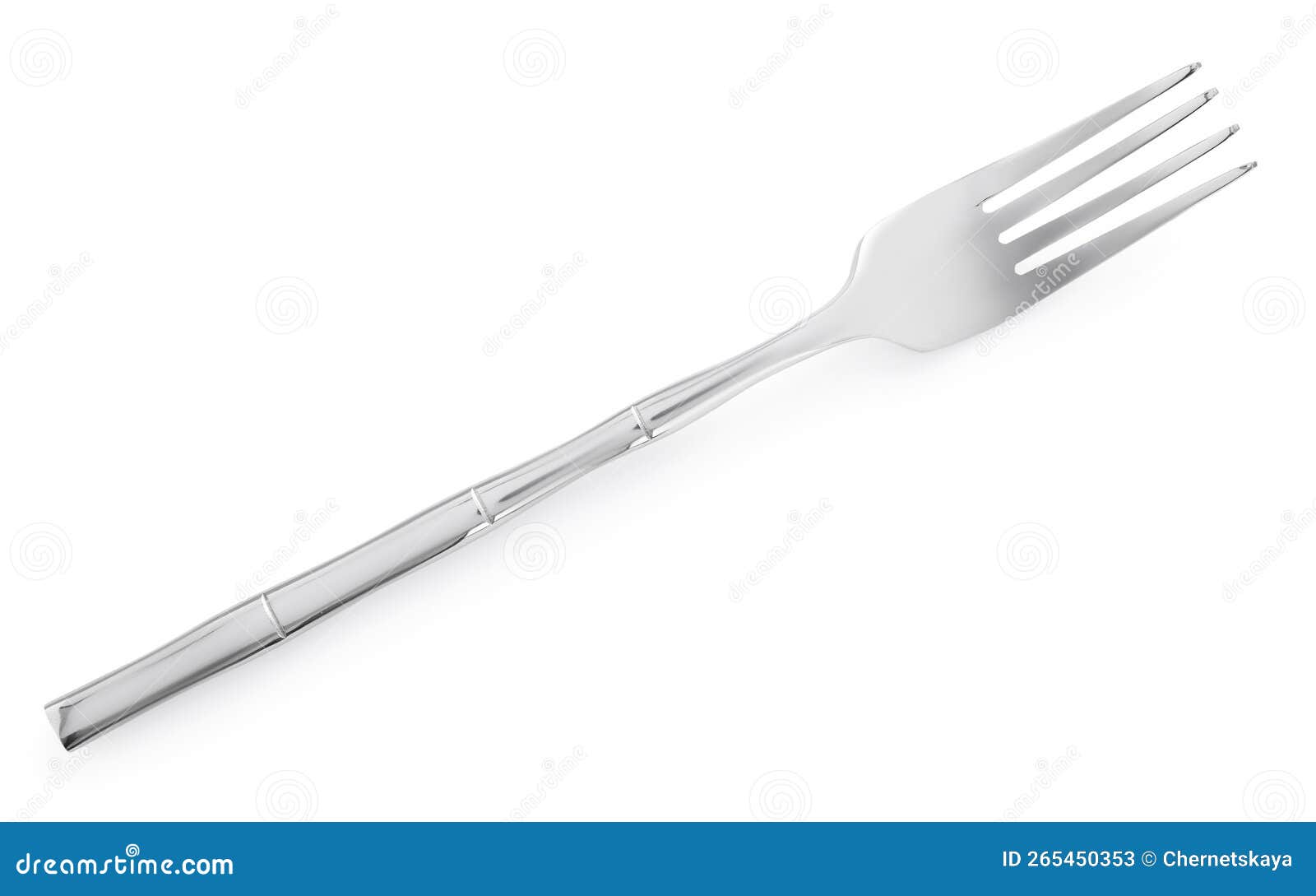 One Shiny Metal Fork Isolated on White, Top View Stock Image - Image of ...