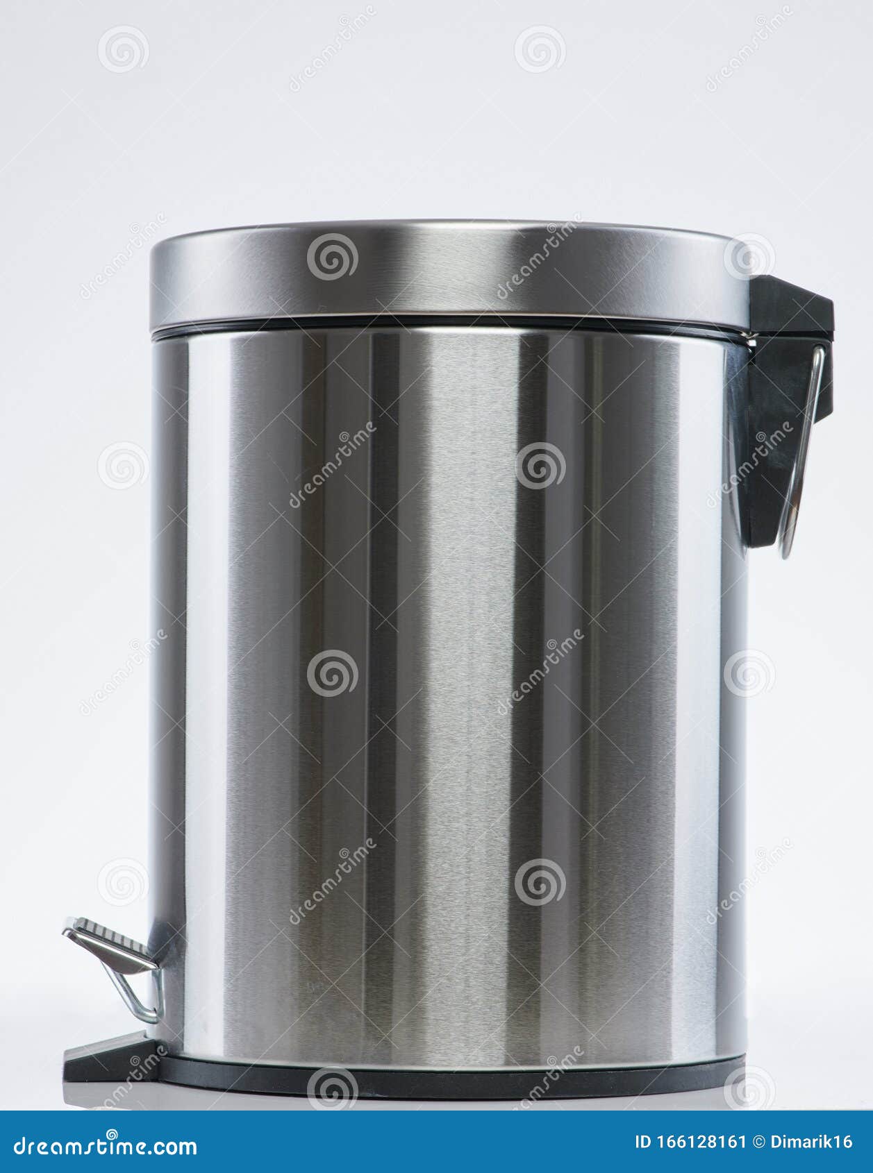 One shiny waste bin stock image. Image of metallic, silver - 166128161
