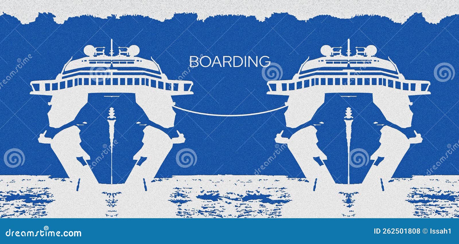 One Ship Boarding Another. Shipping Safety Stock Illustration ...