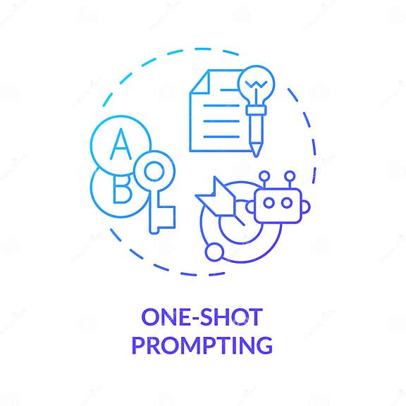 One Shot Prompting Blue Gradient Concept Icon Stock Vector ...