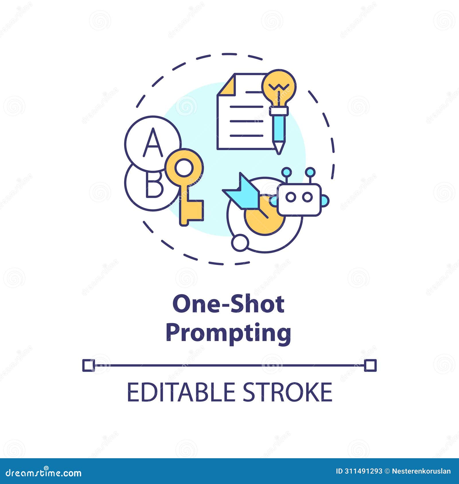 One Shot Prompting Multi Color Concept Icon Cartoon Vector ... One Shot Prompting Multi Color Concept Icon Cartoon Vector ...