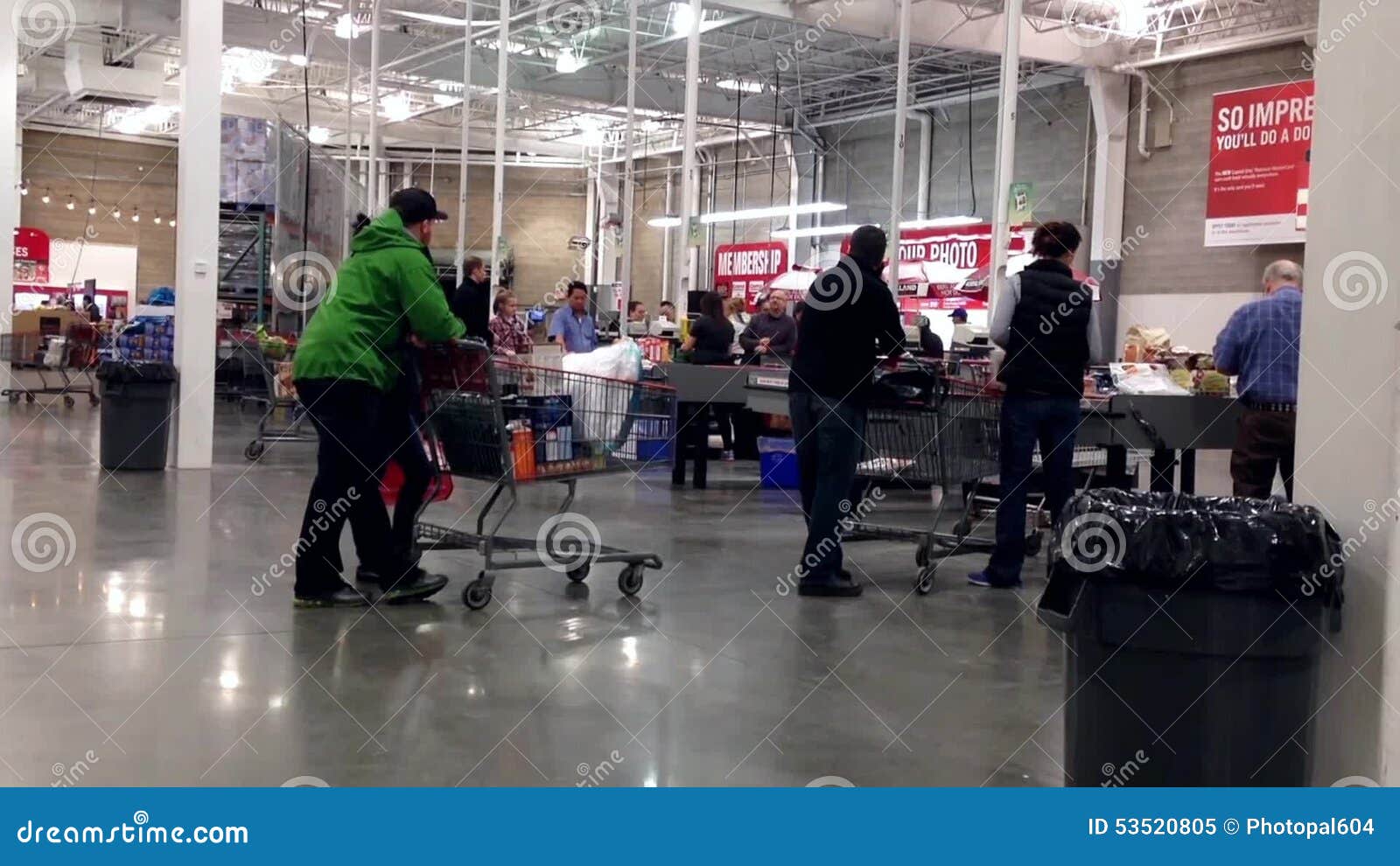 One Side of Check Out Counter Inside Costco Store Stock Video - Video ...