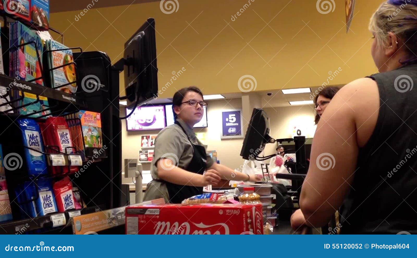 One Side of Check Out Counter Inside Safeway Store Stock Footage ...