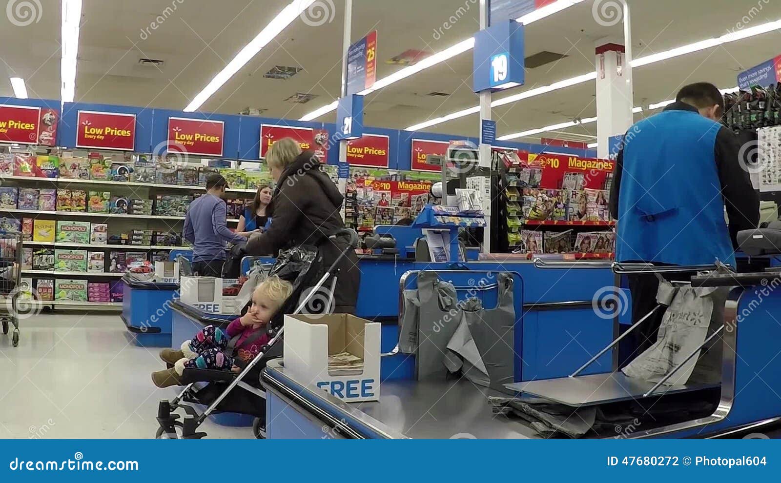 One Side Check Out Counter Inside Walmart Store Stock Footage & Videos ...