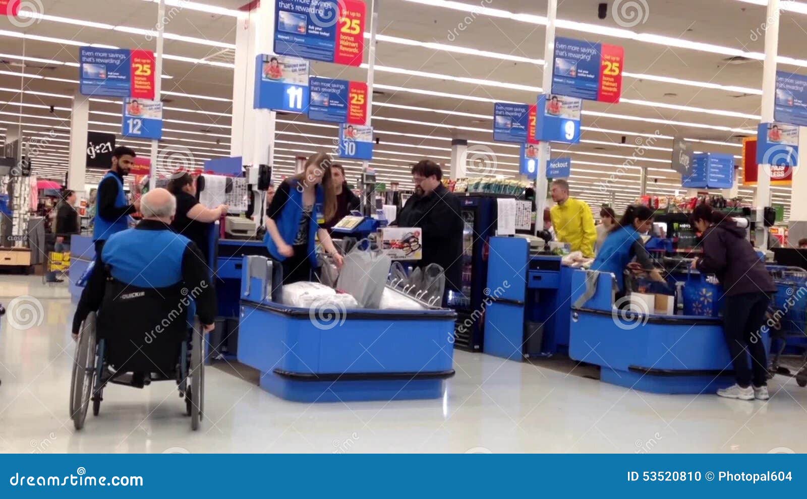 One Side Check Out Counter Inside Walmart Store Stock Footage & Videos ...