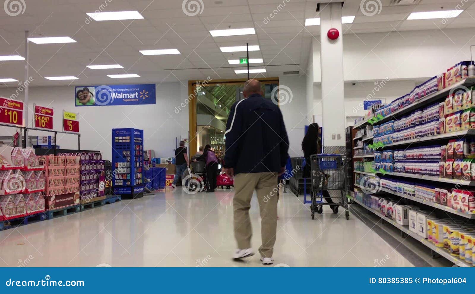 One Side of Mall Entrance in Walmart Store Stock Video - Video of food ...