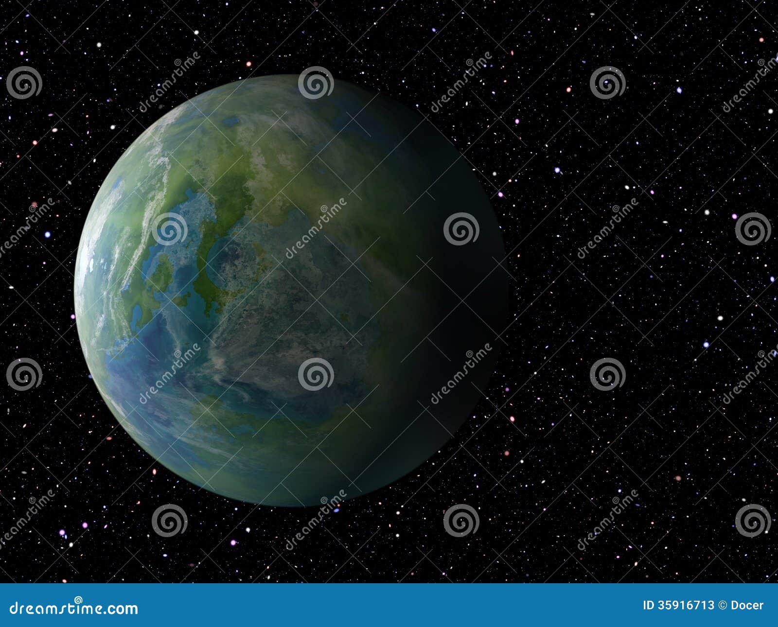 One Side Shadow of Earth Planet. Cosmos Sky Backgrounds Stock ...