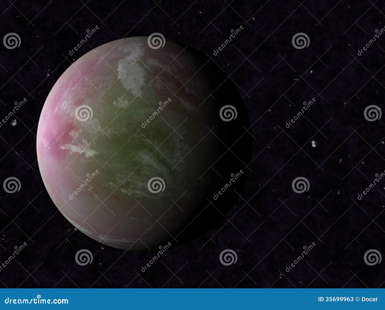 One Side Shadow of Planet. Cosmos Sky Backgrounds Stock Illustration ...