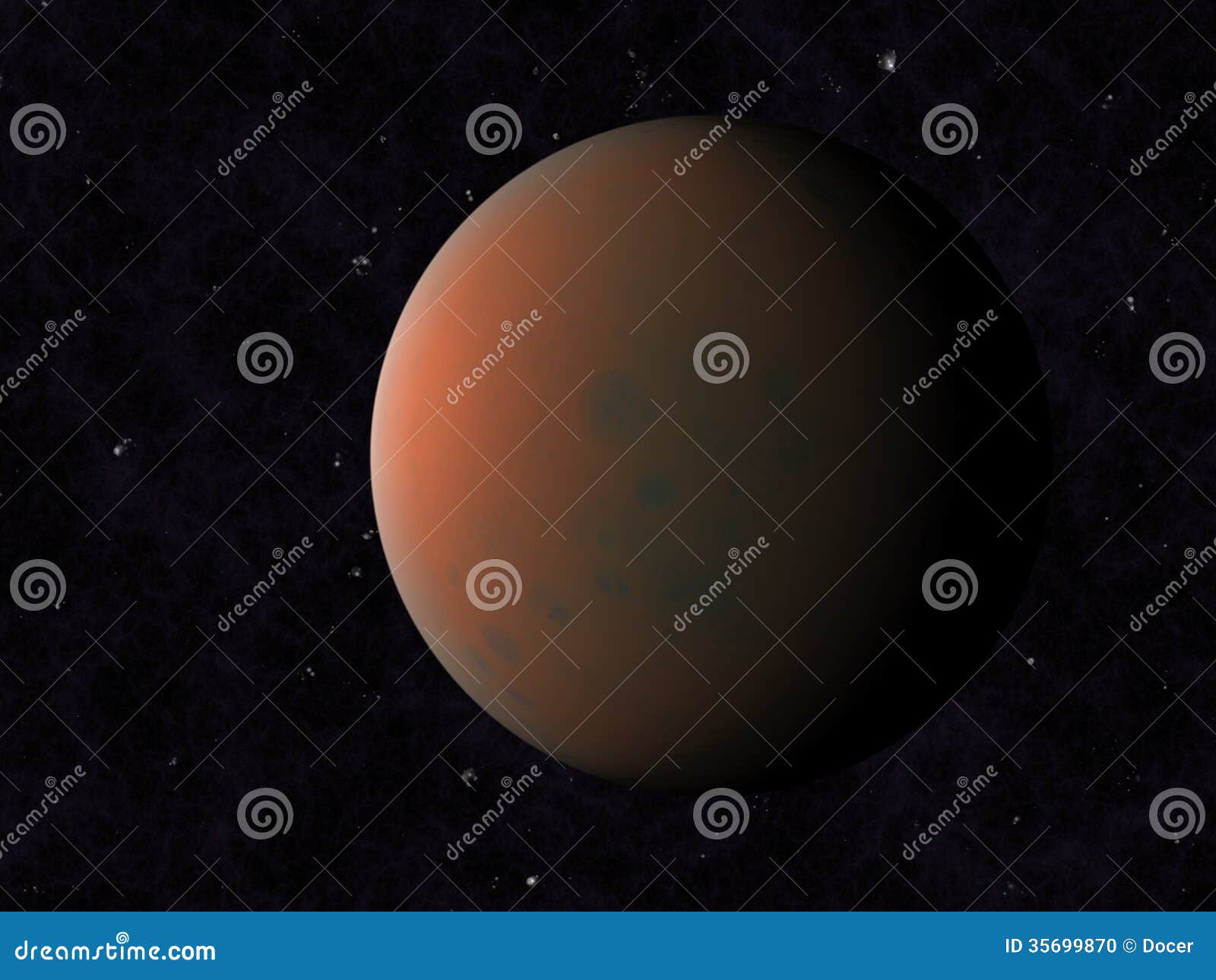 One Side Shadow of Red Planet. Cosmos Sky Backgrounds Stock Photo ...