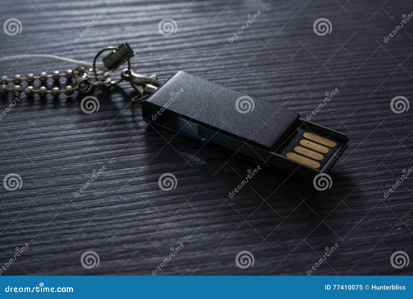 One Side USB Stick Flash Drive Desk Office Black Contrast Stock Image ...