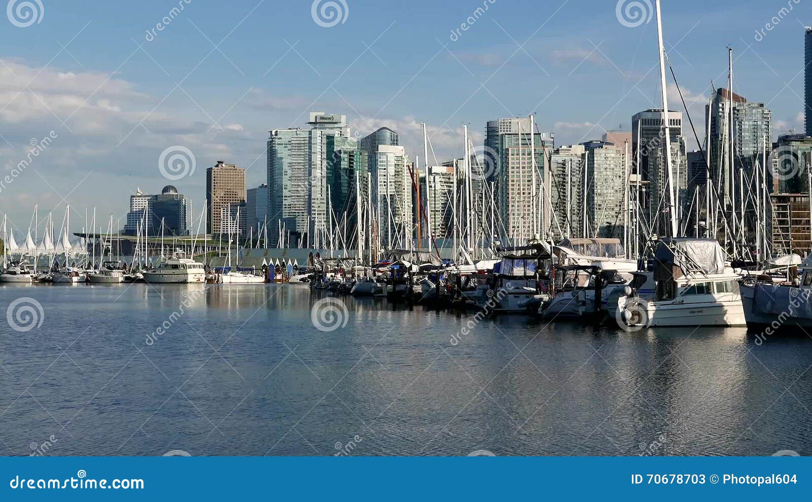 One Side View of the Vancouver Downtown Skyline Stock Video - Video of ...