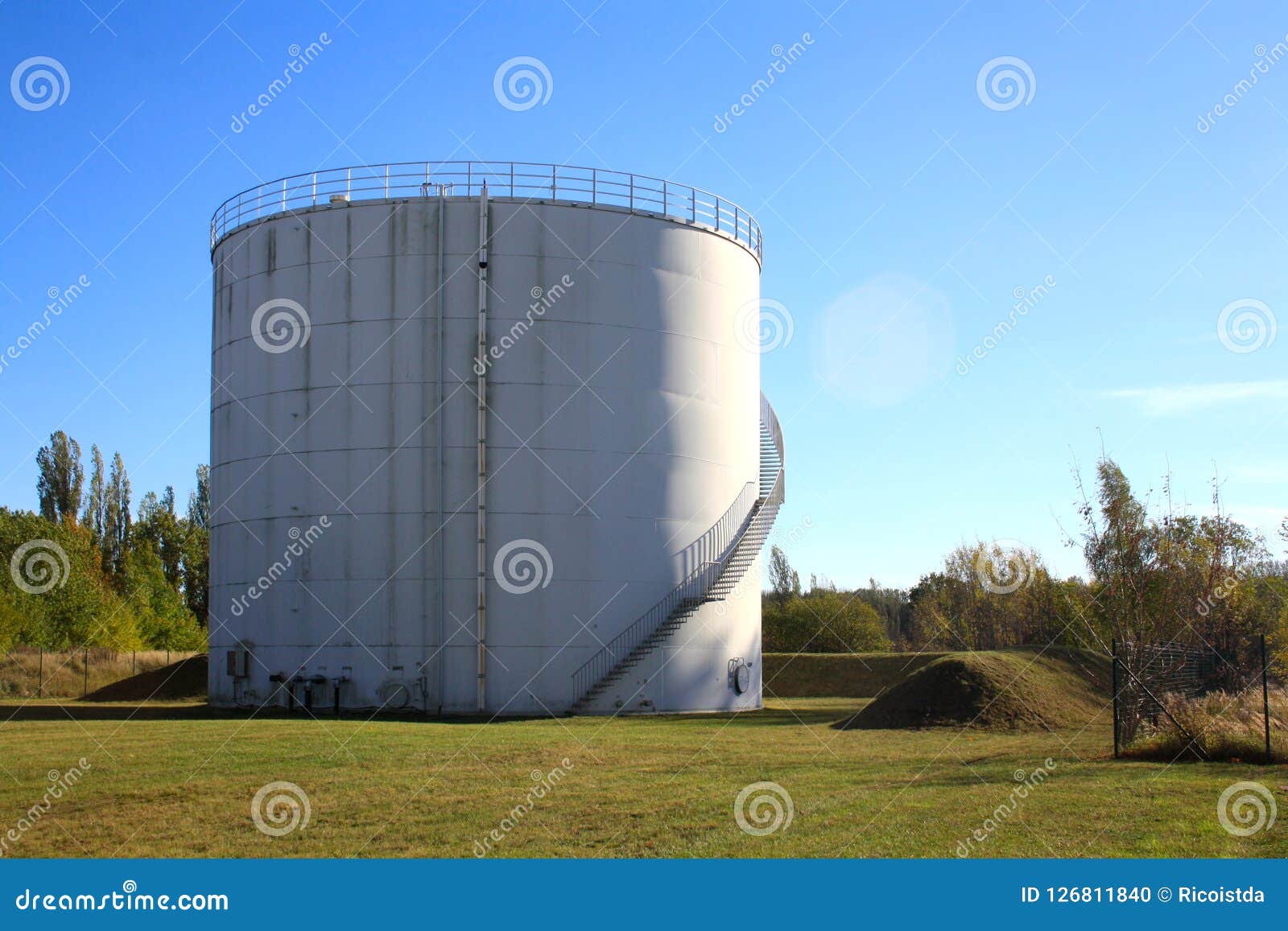 One silo in meadow stock photo. Image of chemistry, blue - 126811840