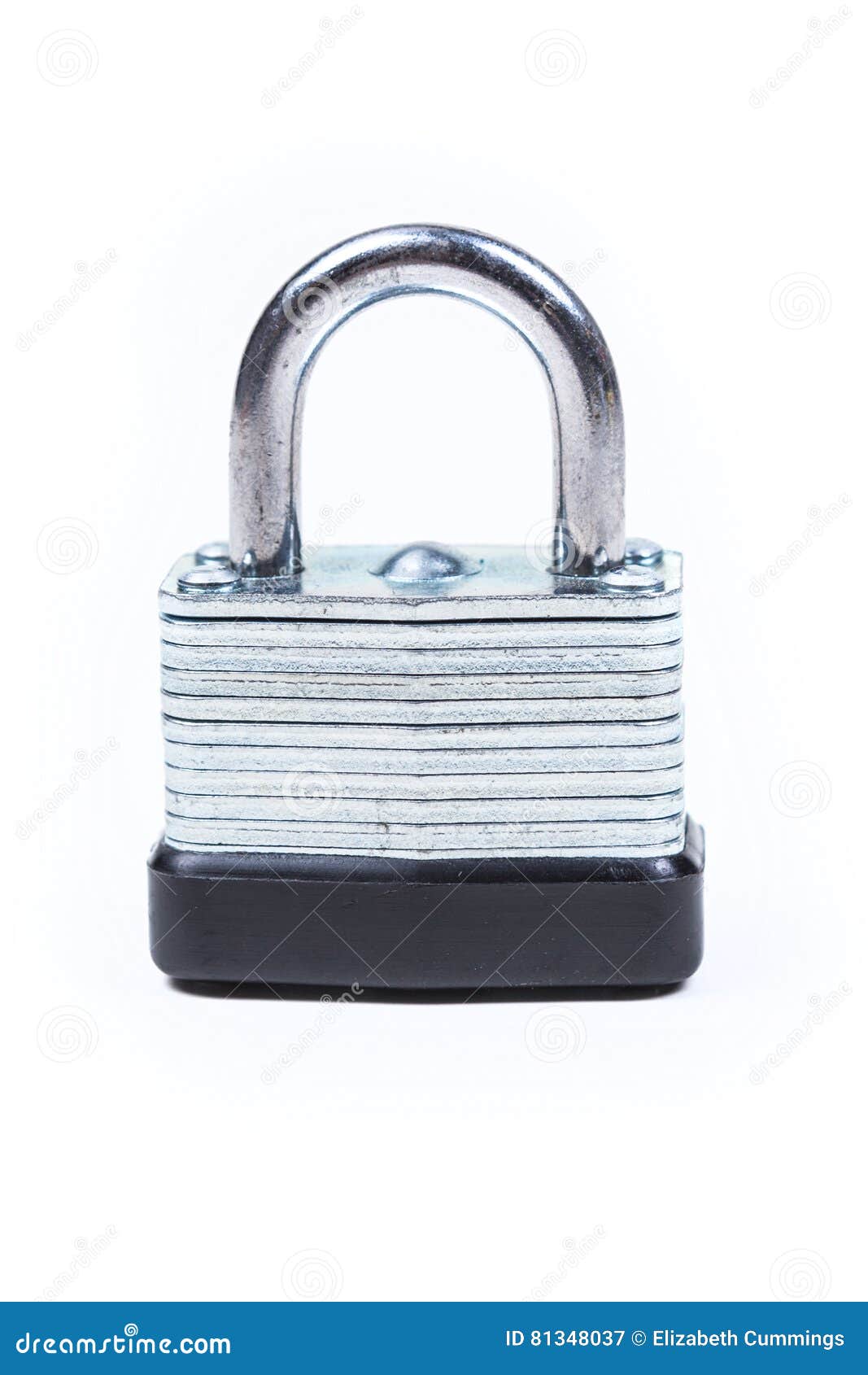 One silver padlock stock image. Image of secure, shallow - 81348037