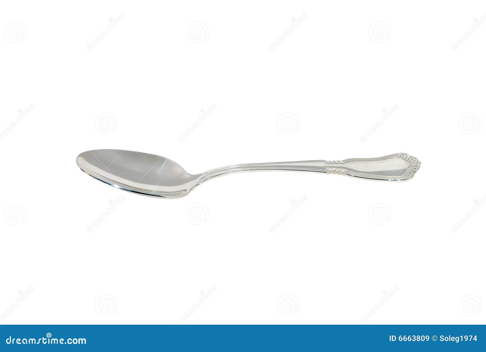 One Silver Spoon Isolated on White Stock Image - Image of cooking ...