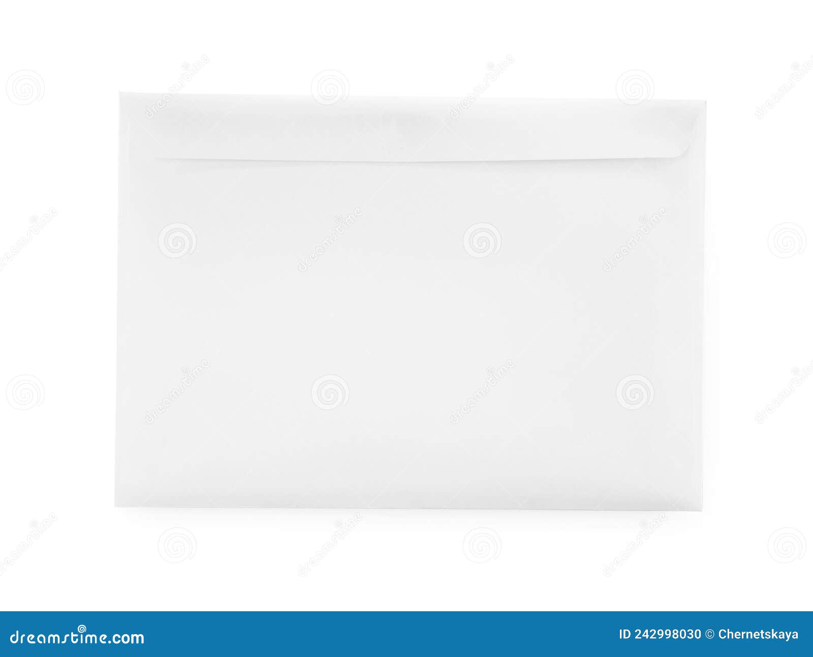 One Simple Paper Envelope Isolated on White Stock Photo - Image of ...