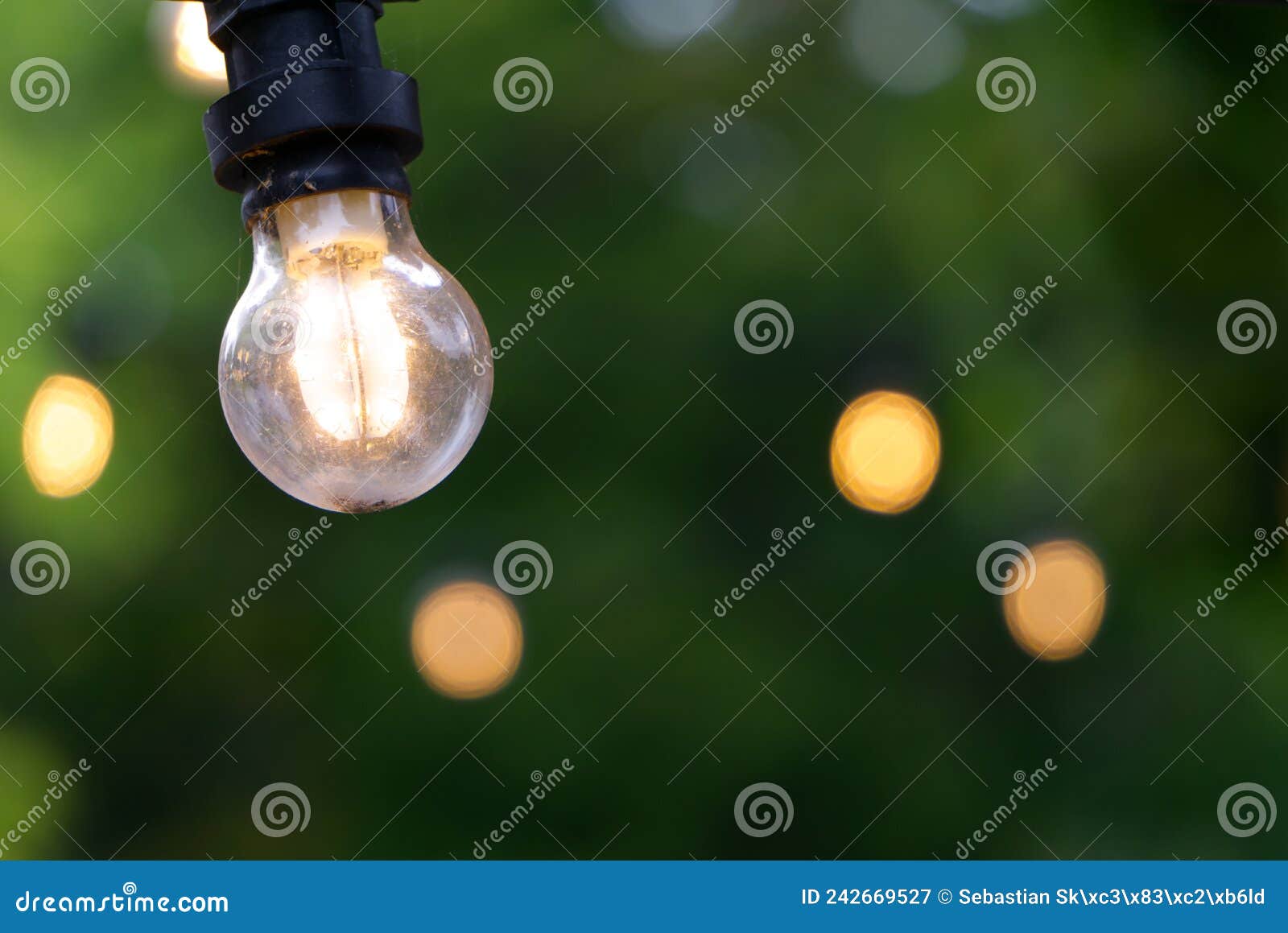 One Single Bright Led Light Bulb and More Out of Focus Stock Image ...