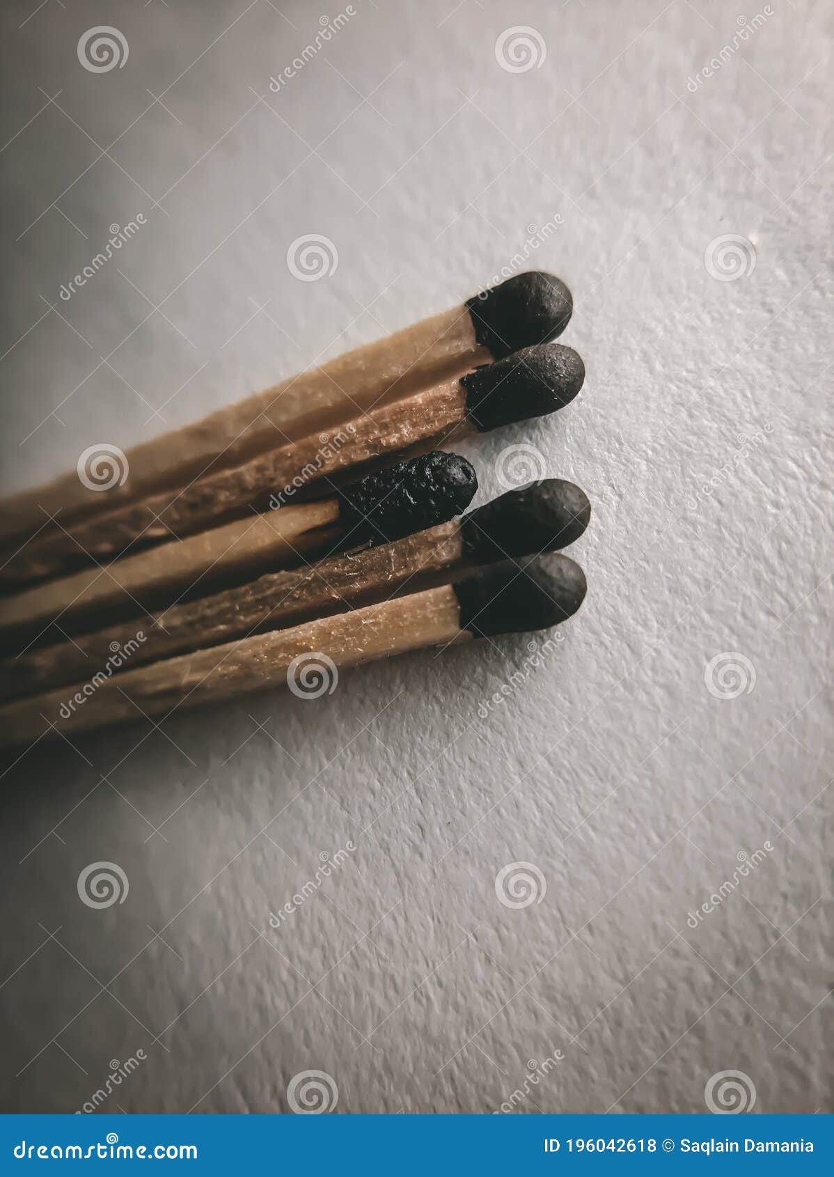 One Single Burned Matchstick between Others. Stock Photo - Image of ...