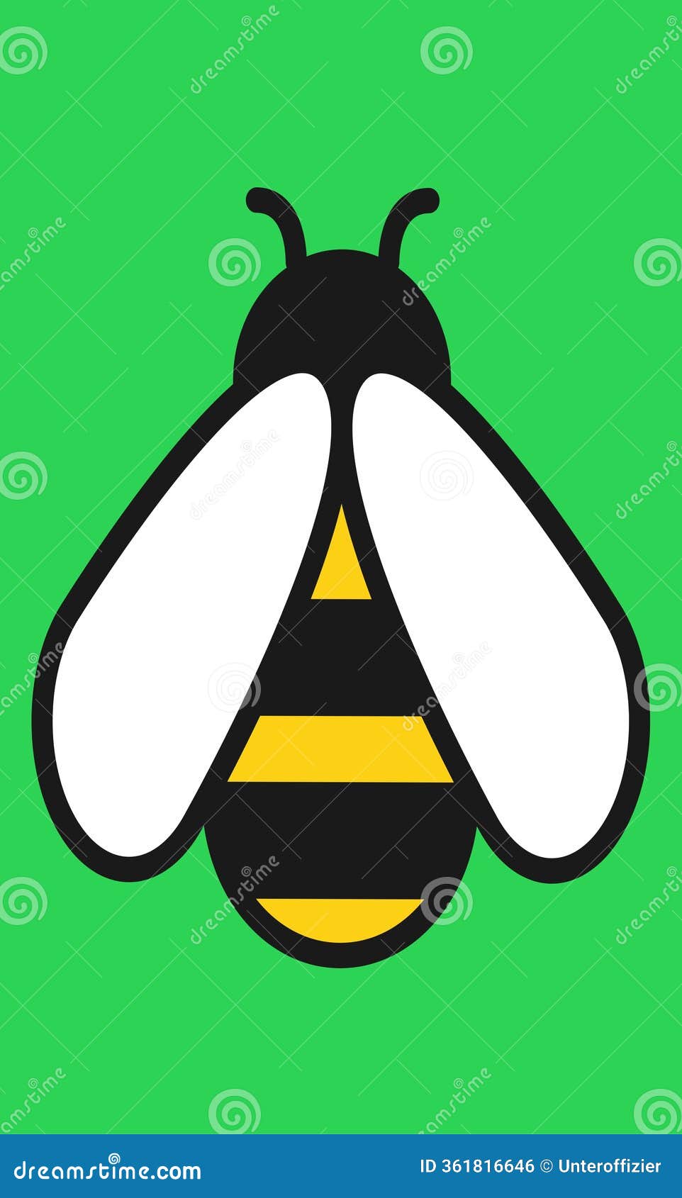 Single Cute Bee Is Flying. Simple Bee Cartoon Character ...