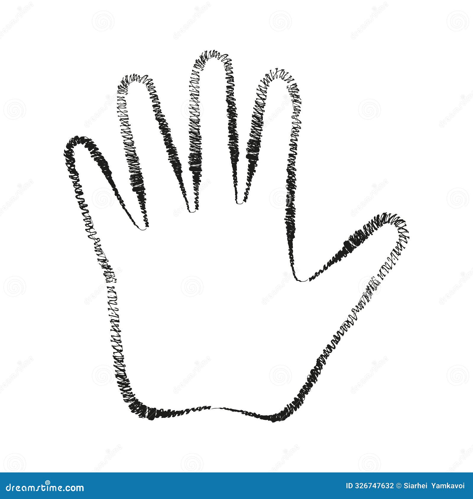 One Single Empty Open Human Hand Palm with Fingers Splayed and Spread ...