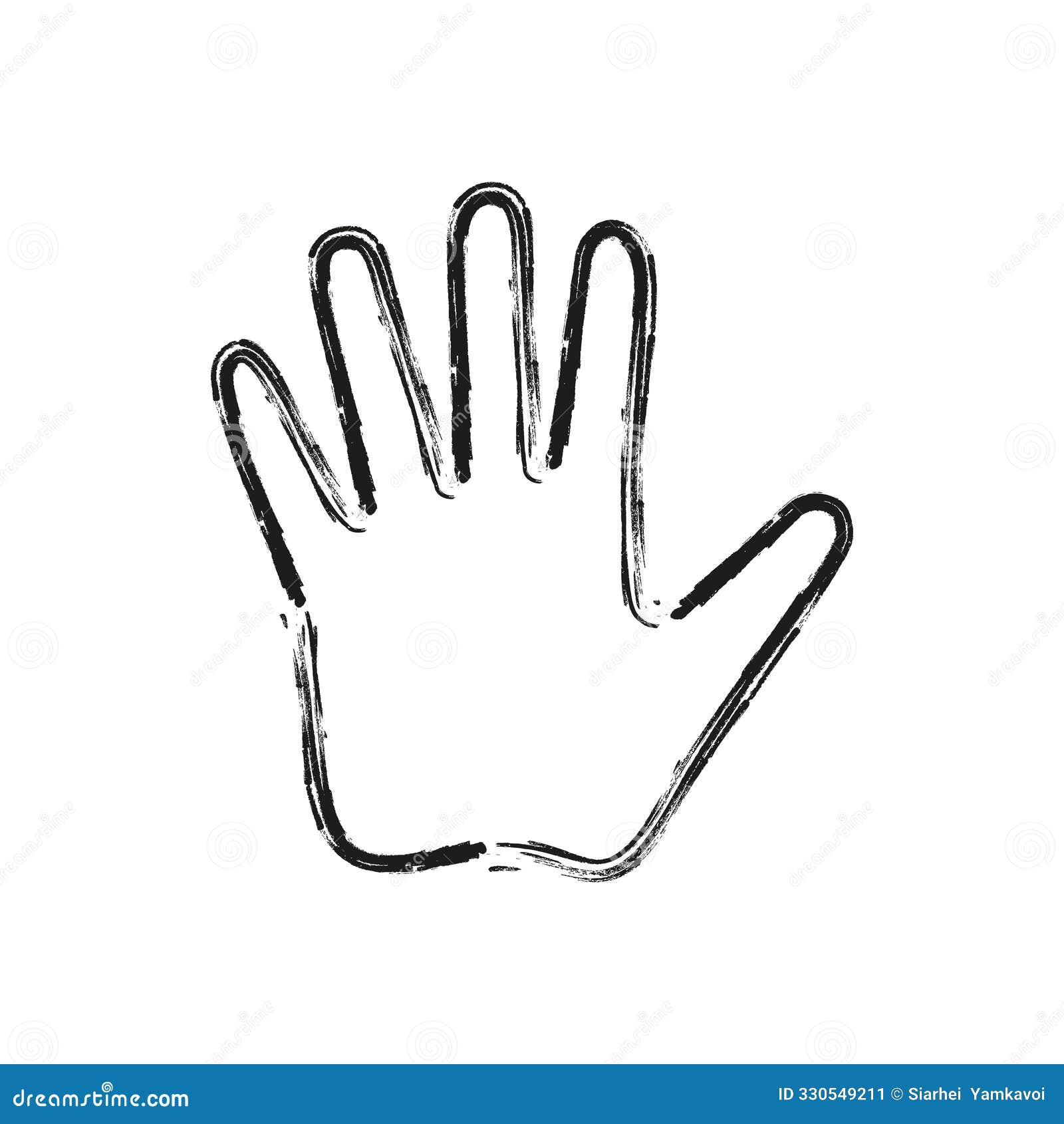 One Single Empty Open Human Hand Palm with Fingers Splayed and Spread ...