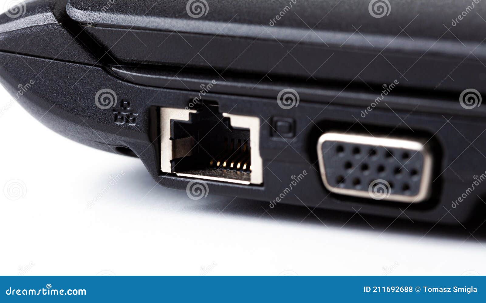 One Single Ethernet Connection Port, Socket Laptop Side View Macro ... One Single Ethernet Connection Port, Socket Laptop Side View Macro ...