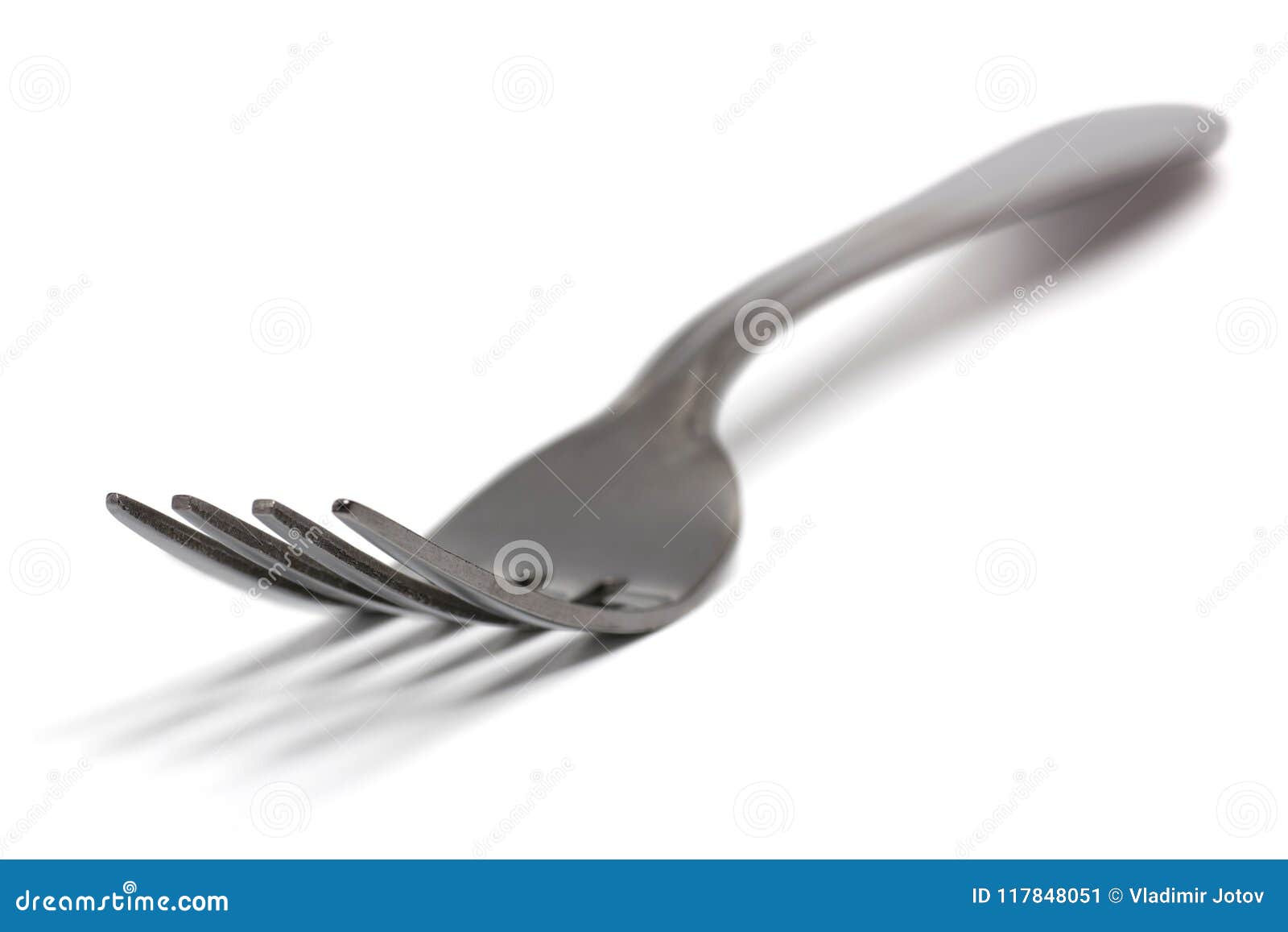 One Single Fork on White Background Stock Image - Image of kitchen ...