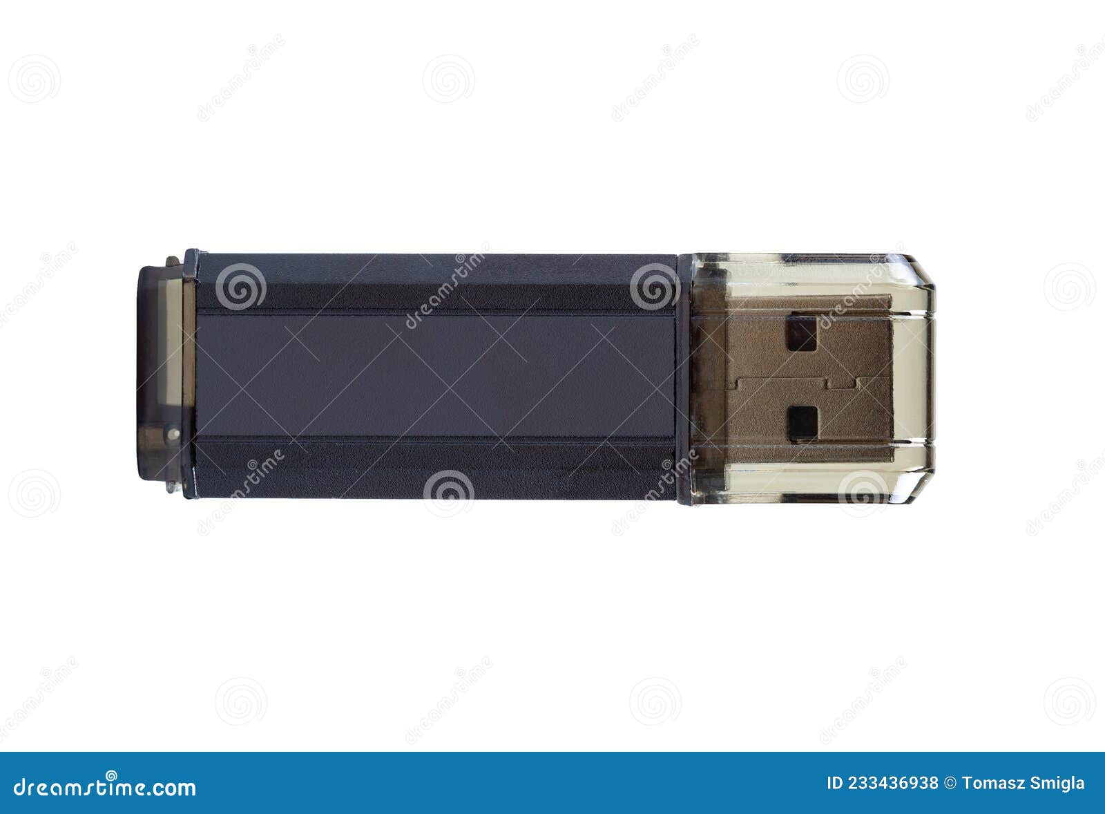 One Single Gray USB Drive, Digital Data Storage Device with a Blank ...