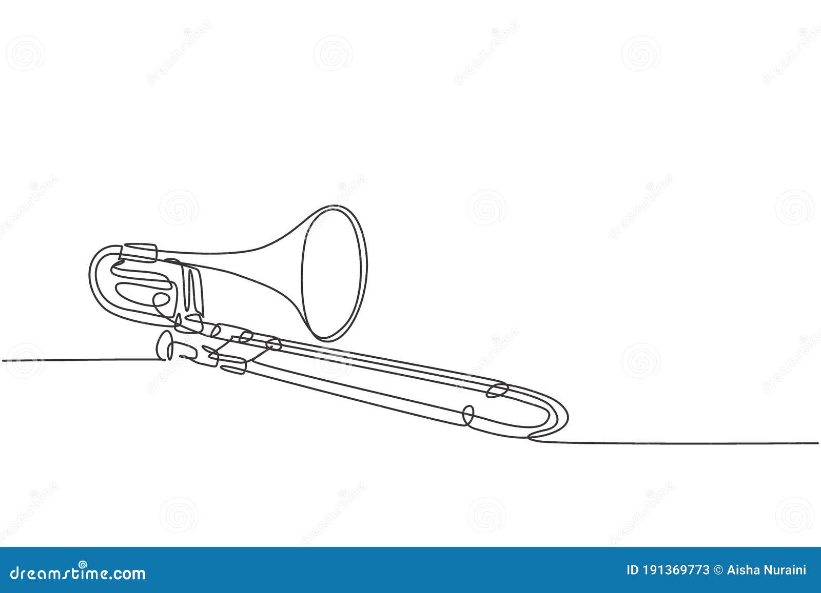 One Single Line Drawing of Luxury Bass Trombone. Wind Music Instruments ... One Single Line Drawing of Luxury Bass Trombone. Wind Music Instruments ...