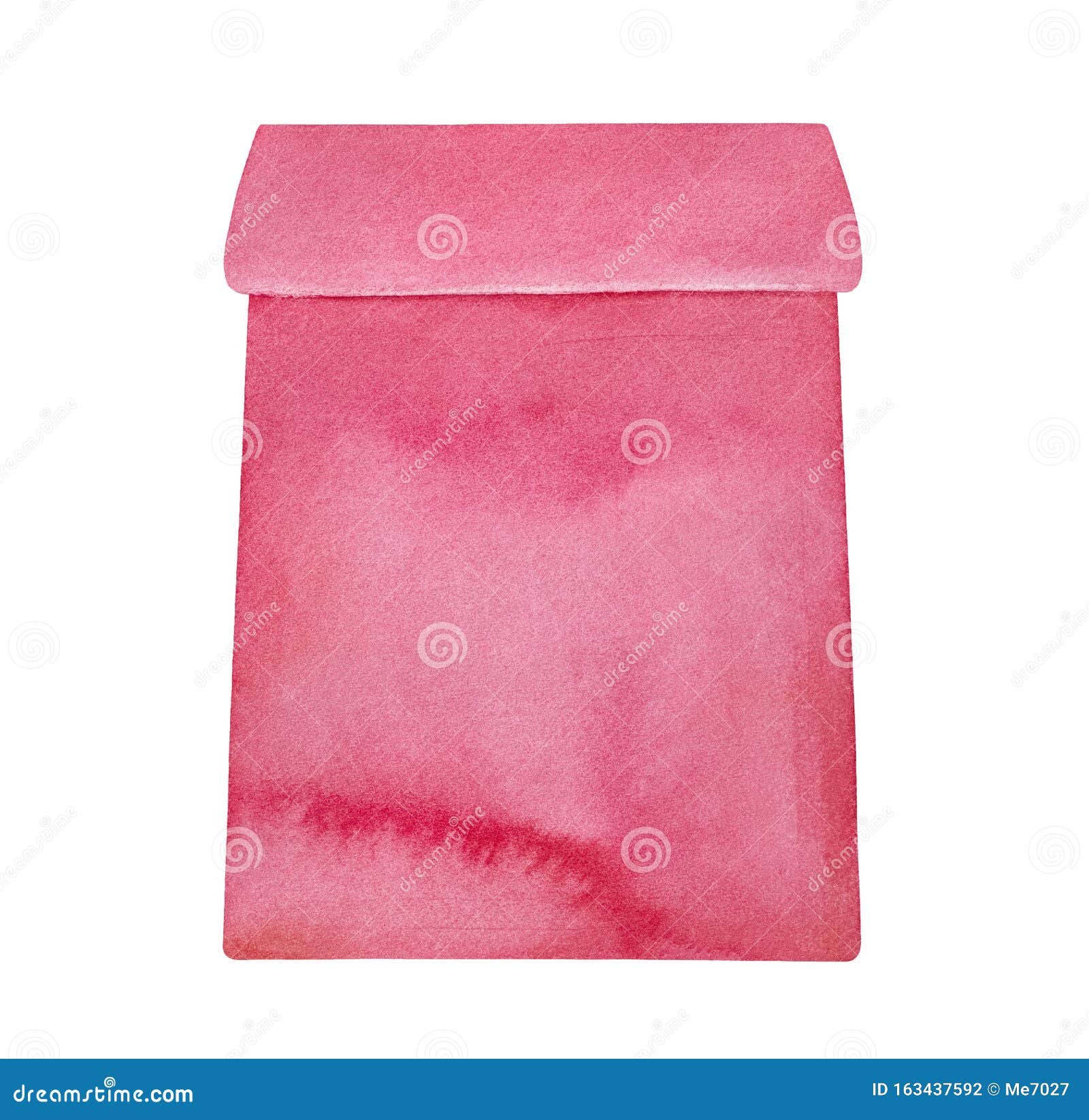 Water Color Sketch of Cute Bright Pink Paper Pack. Stock Illustration ...