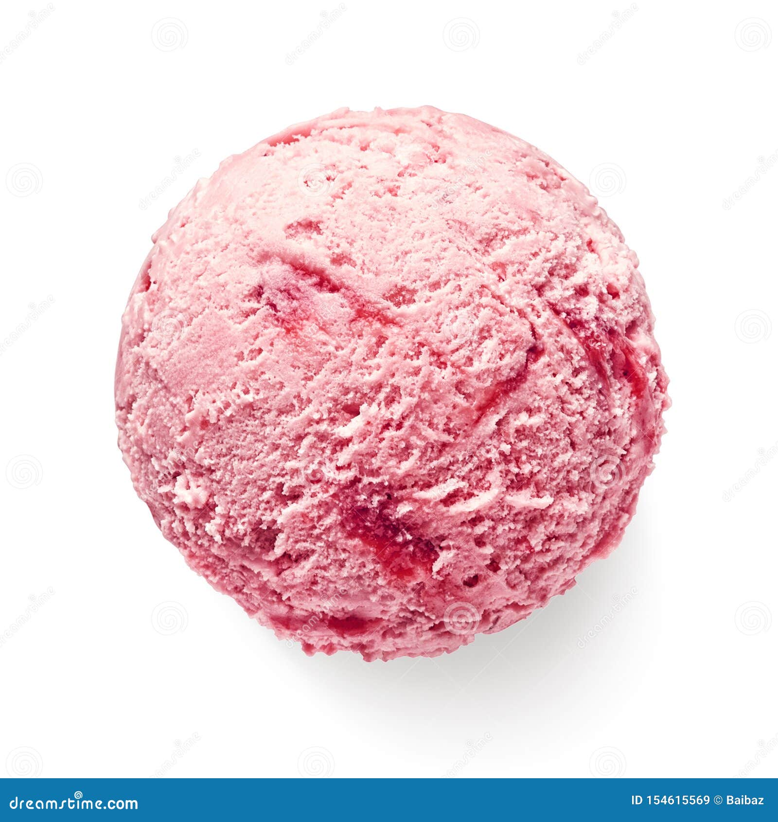 Single Strawberry Ice Cream Ball Or Scoop Stock Image Image Of Dairy