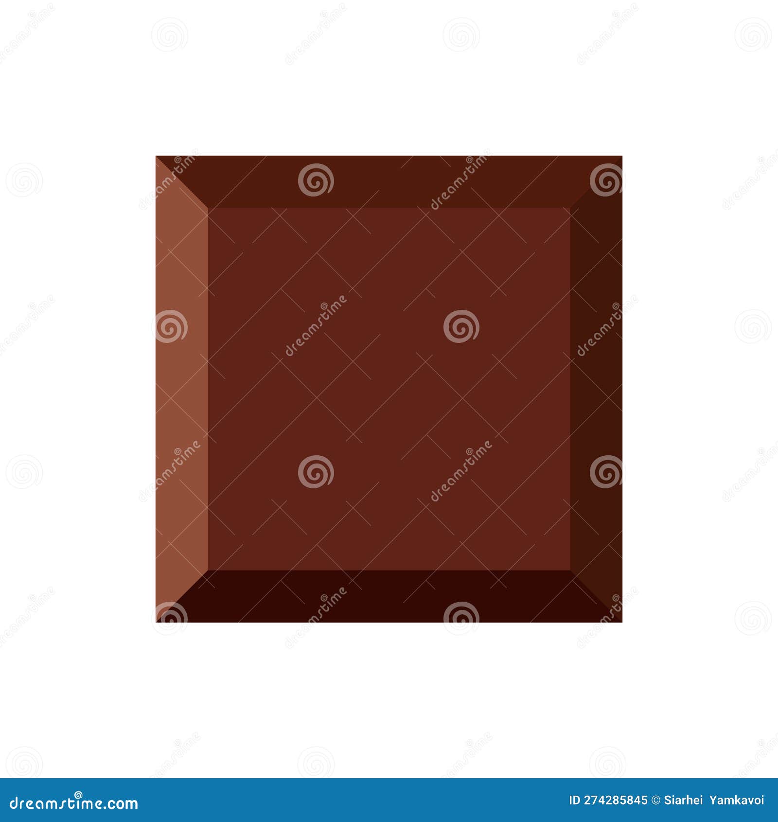 One Single Square Piece of Dark Brown Chocolate. Part Chocolate Bar ...