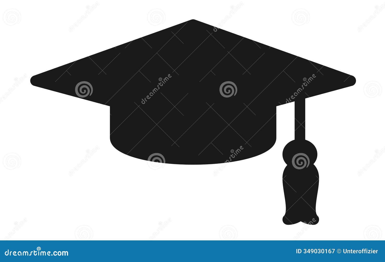 One Single Trencher Graduation Hat Against A White Backdrop Royalty ...